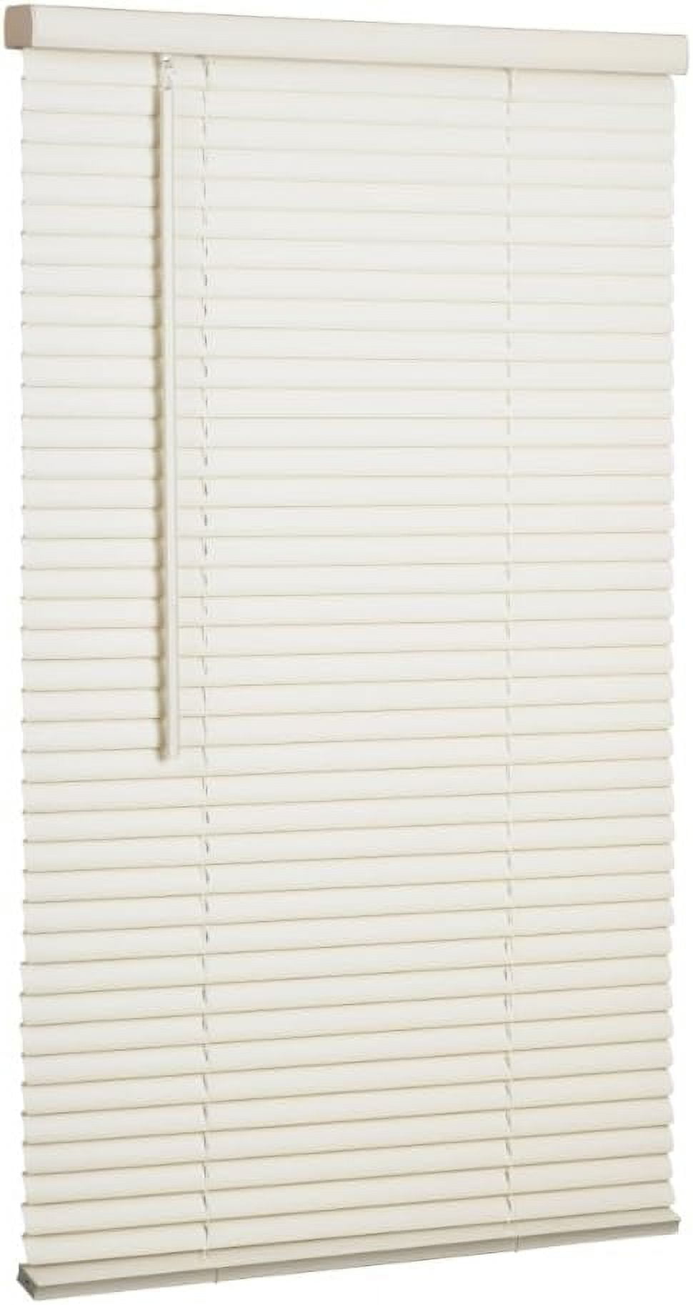 Cordless Mini Blind, 1" Vinyl Slats, 38" Wide x 64" Long - Alabaster ...