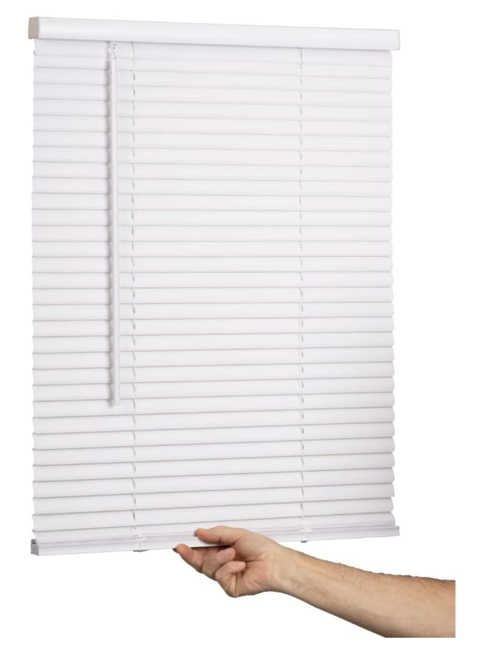 Cordless Mini Blind, 1" Vinyl Slats, 58" Wide x " Long -White, Window ...