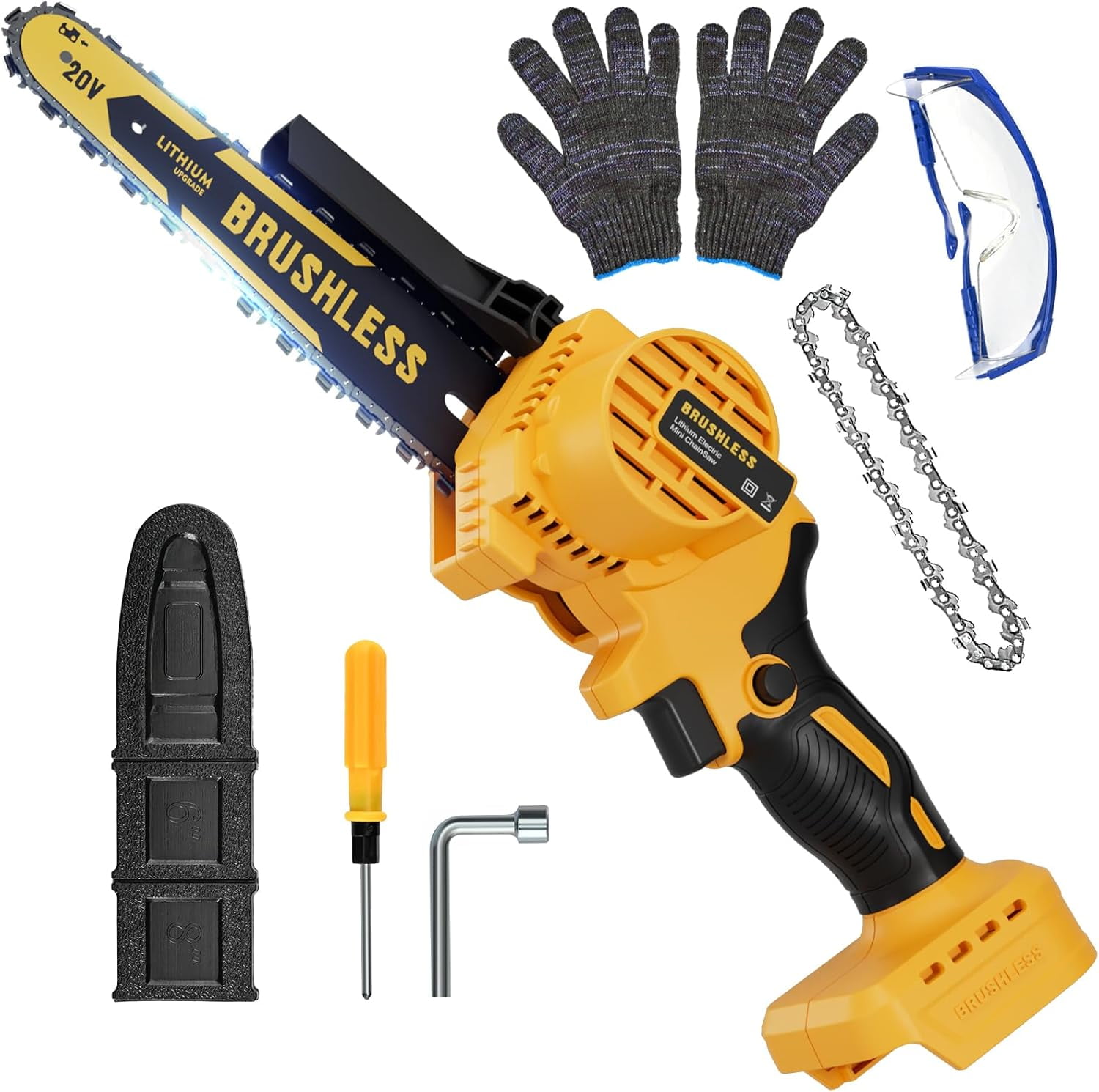 Cordless Mini Chainsaw 8 Inch for 20V MAX Battery Powered (NO Battery ...