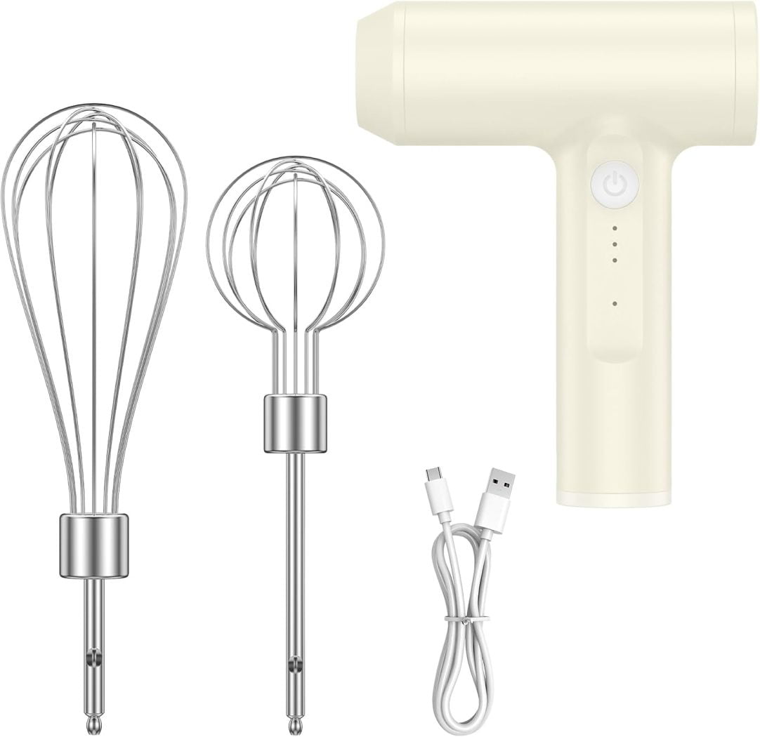Cordless Mini Hand Mixers, Electric Whisk USB Rechargeable Handheld ...