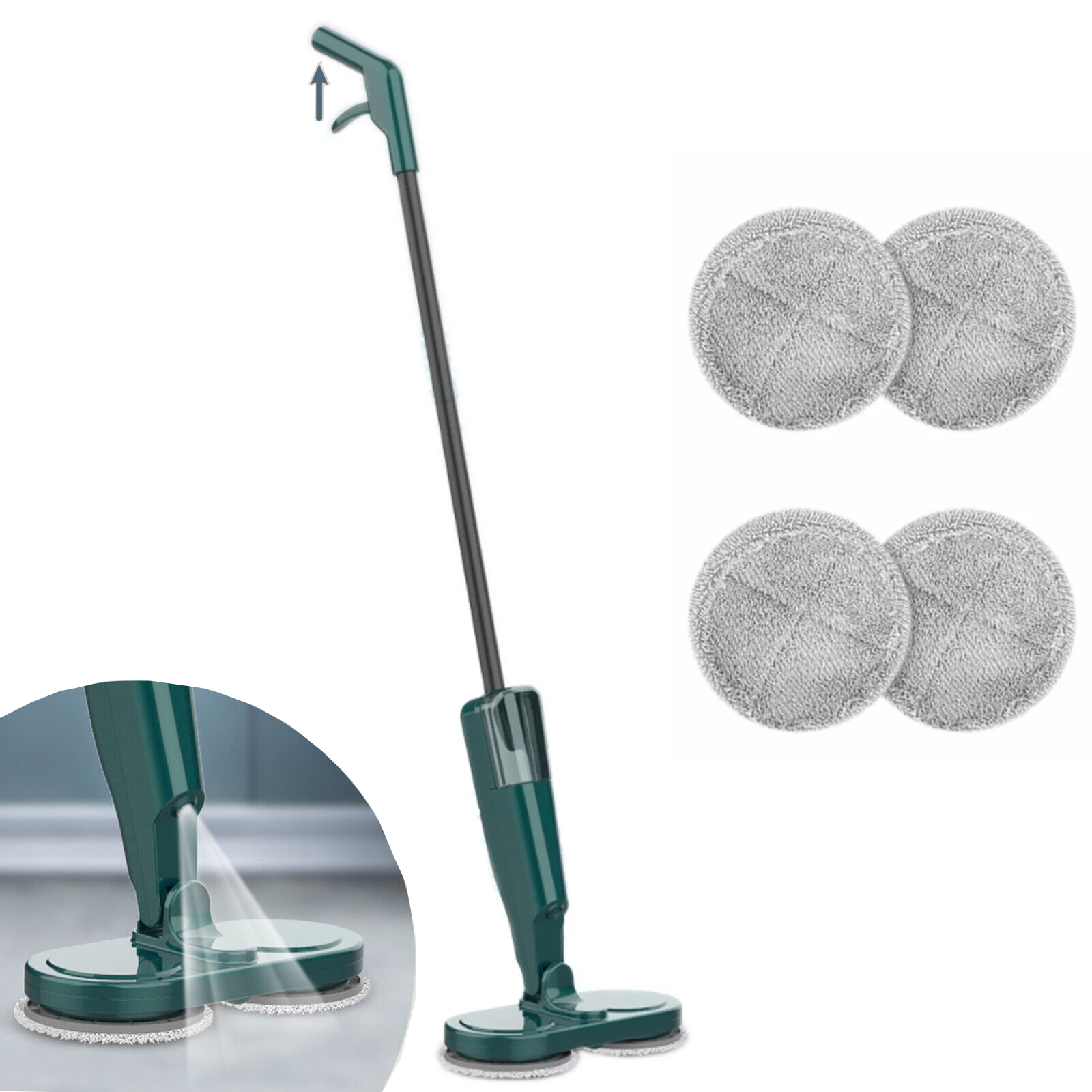 Cordless Mop, Handheld USB Charging Durable Electric Rotating Mop Wet ...