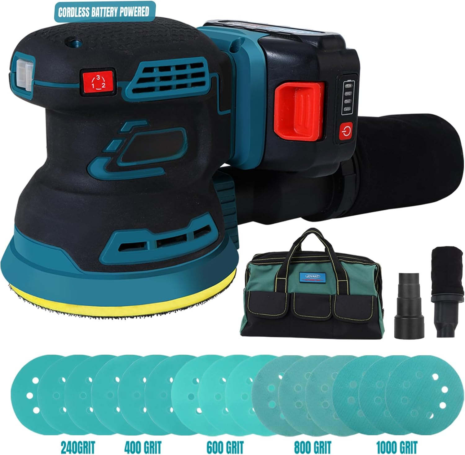 Cordless Orbital Sander, Brushless 5 Inch Electric Sander with Dust ...