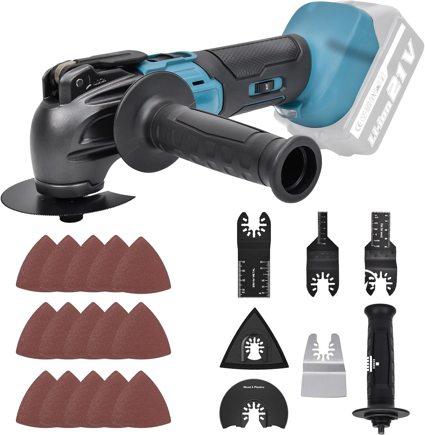 Cordless Oscillating Tool,Oscillating Multitool with Auxiliary Handle,4.0° Oscillation Angle,6 ...