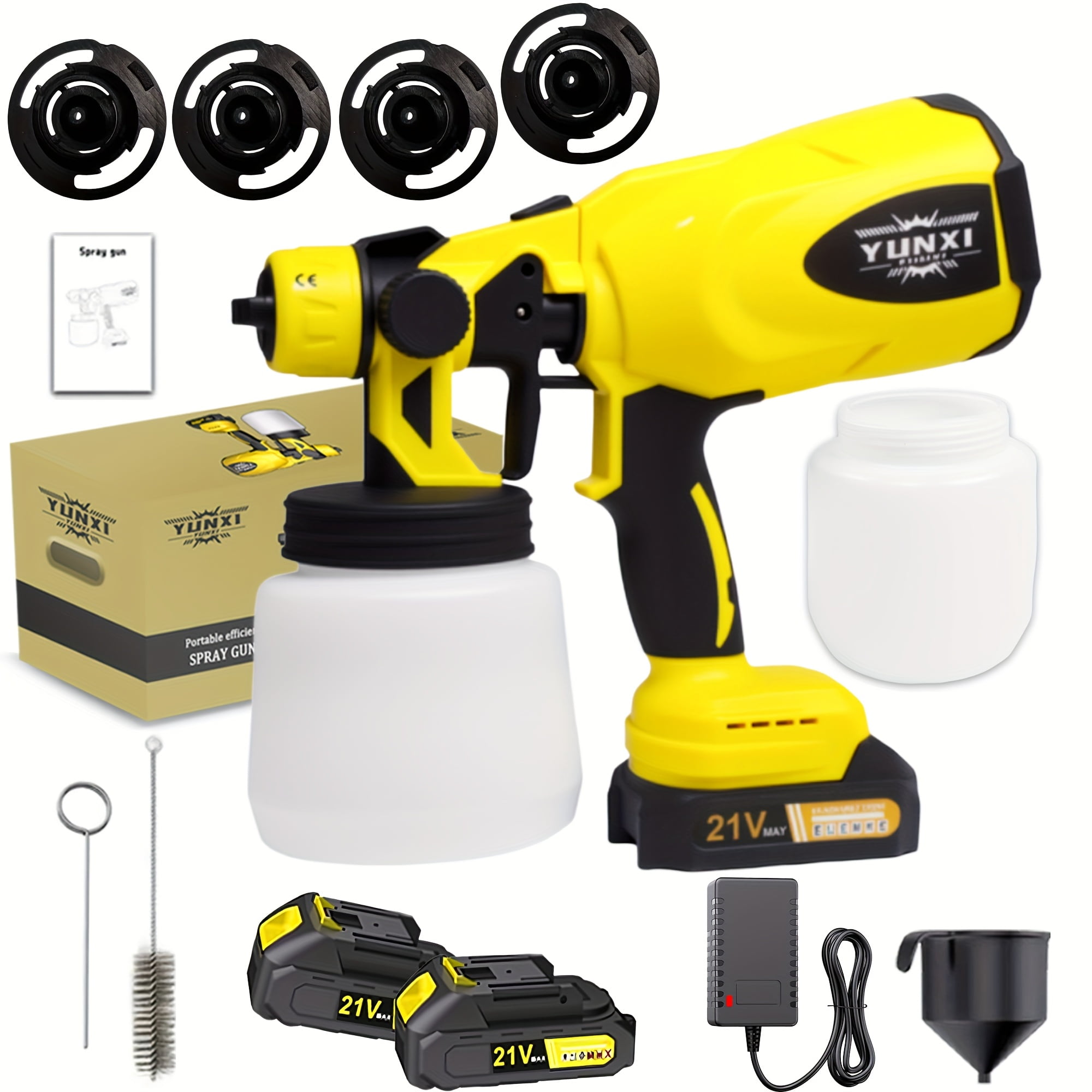 Cordless Paint Sprayer with 1500mAh Rechargeable Battery, 16.91oz ...