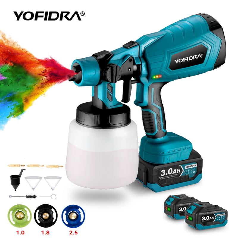 "Cordless Paint Sprayer 30000 RPM, 1200ml Capacity, 4 Nozzles, 3 ...