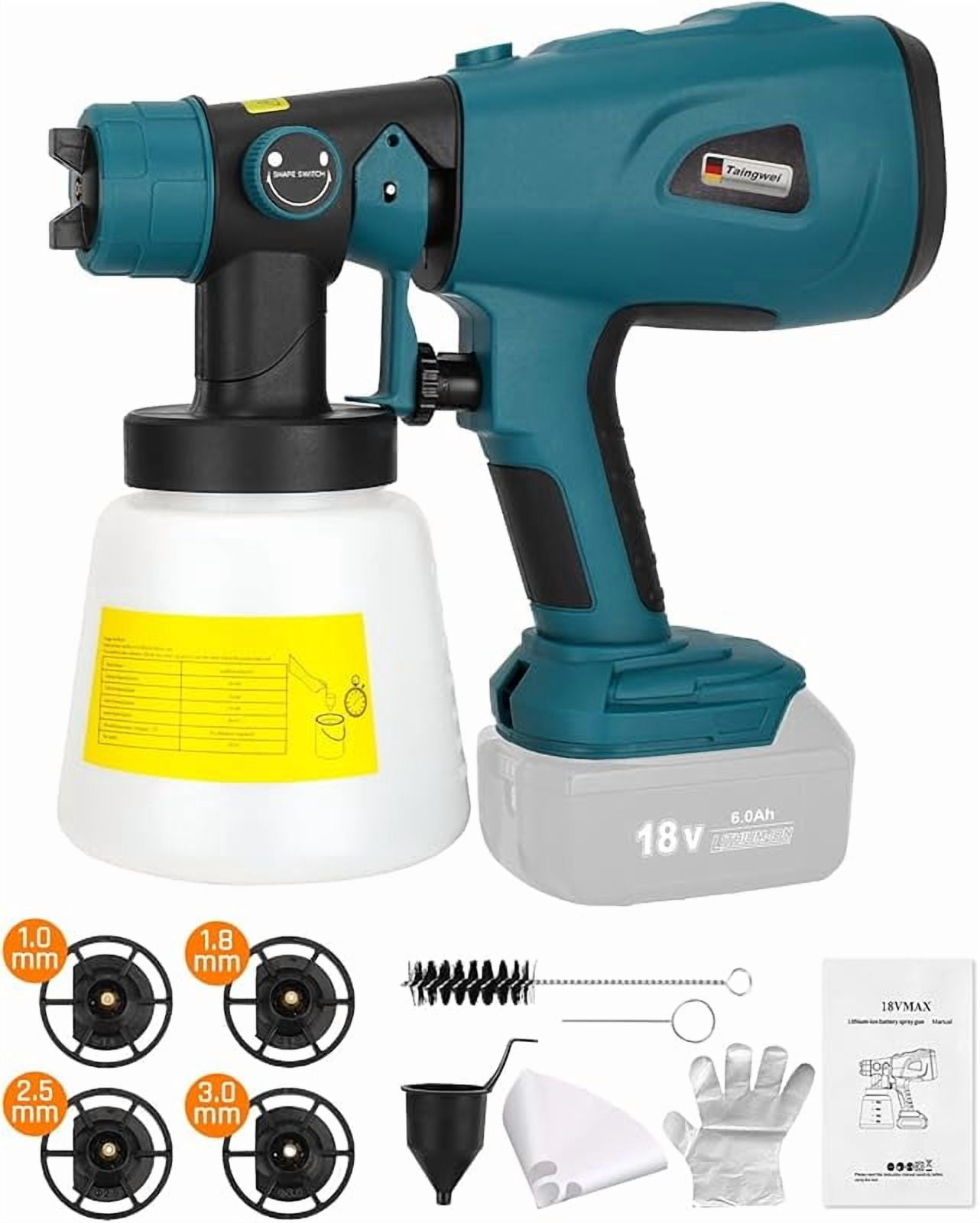 Cordless Paint Sprayer for Bos*ch 18v Battery,200W HVLP Paint Sprayer ...