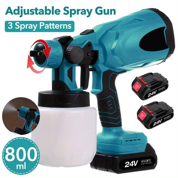 Cordless Paint Sprayer - Compatible with 24V Battery - 27.05oz Handheld ...