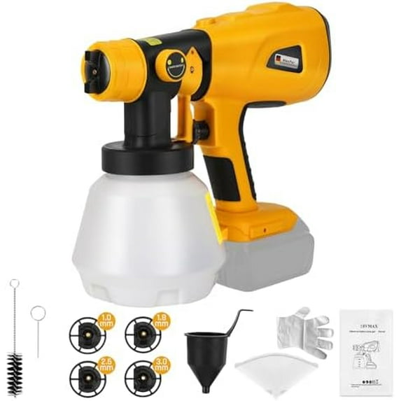 Cordless Paint Sprayer Compatible with Dewalt 20V Battery, 200W HVLP ...