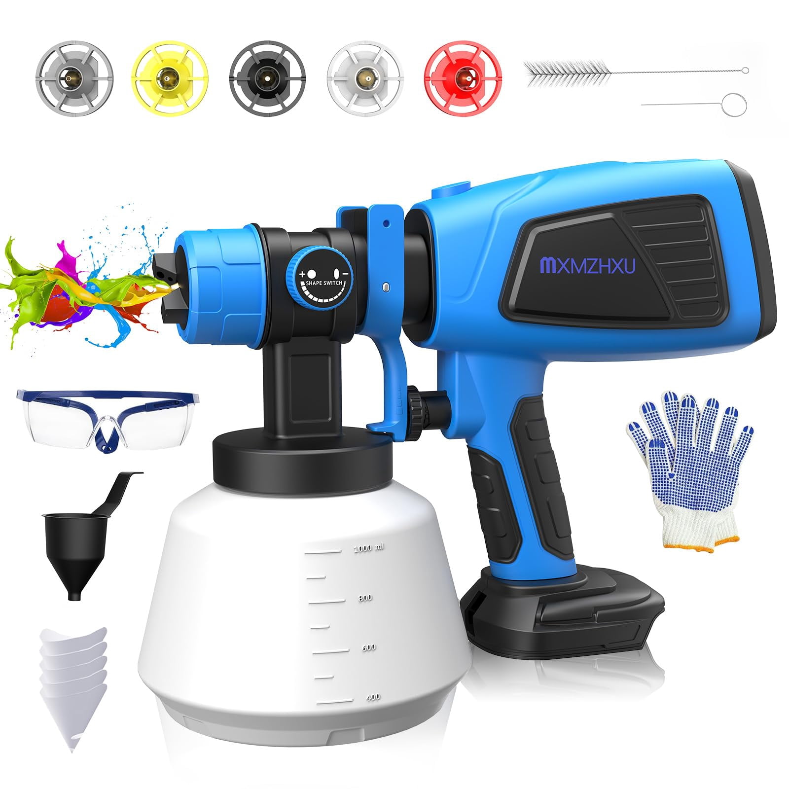 Cordless Paint Sprayer for Dewalt 20V MAX Battery 1000ml, HVLP Electric ...