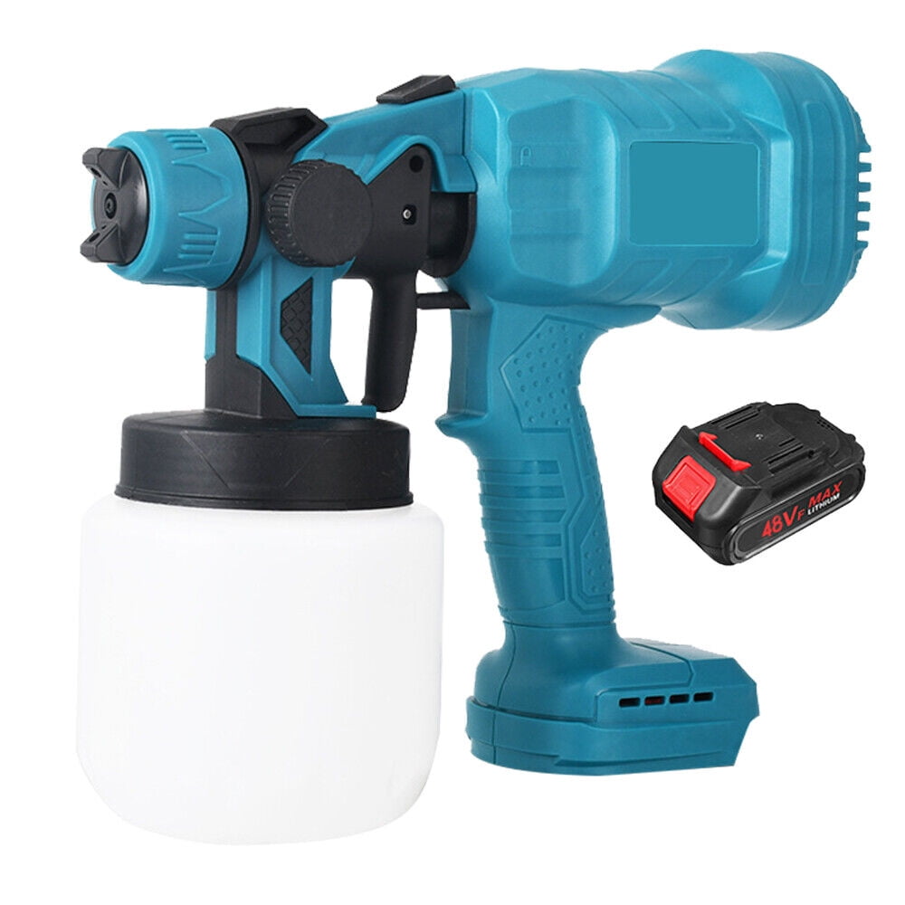 Cordless Paint Sprayer, Electric HVLP Powerful Spray Gun with 3 Spray ...