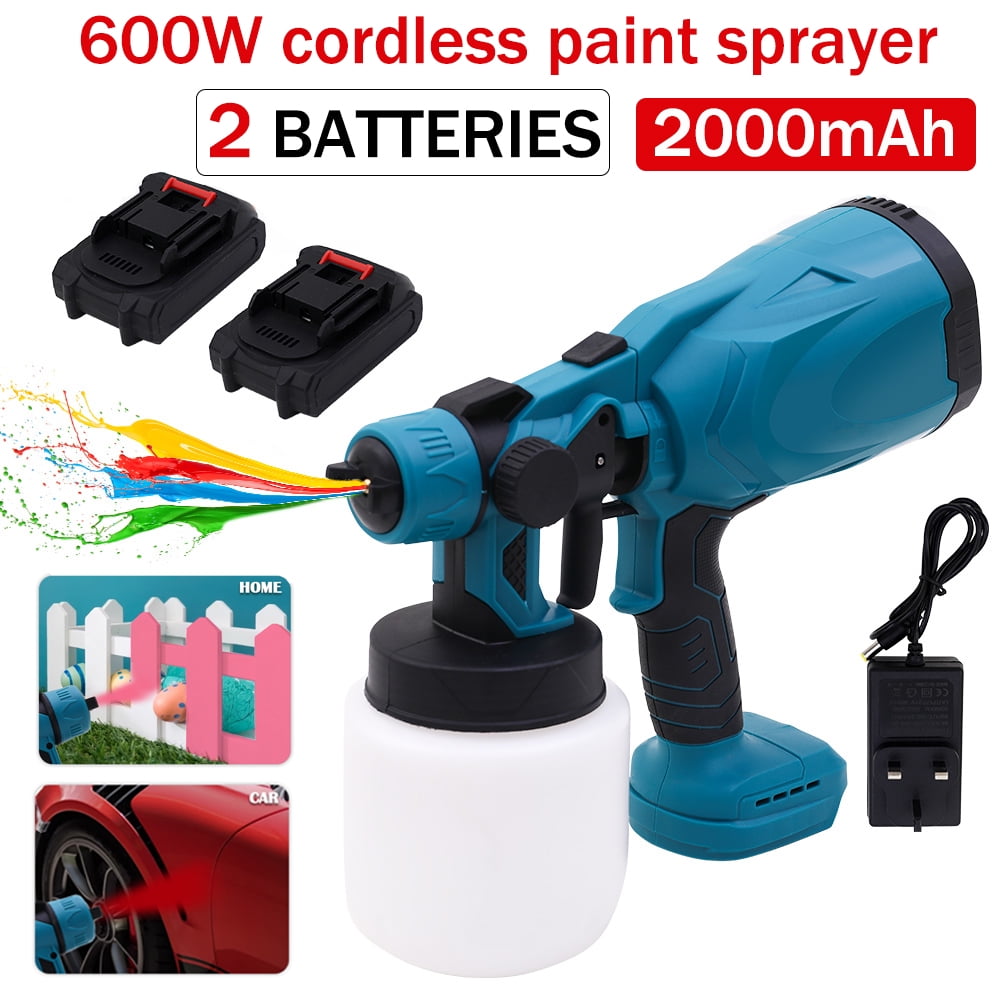 Cordless Paint Sprayer Gun,600W Electric Airless Hvlp Paint Sprayer,2 ...