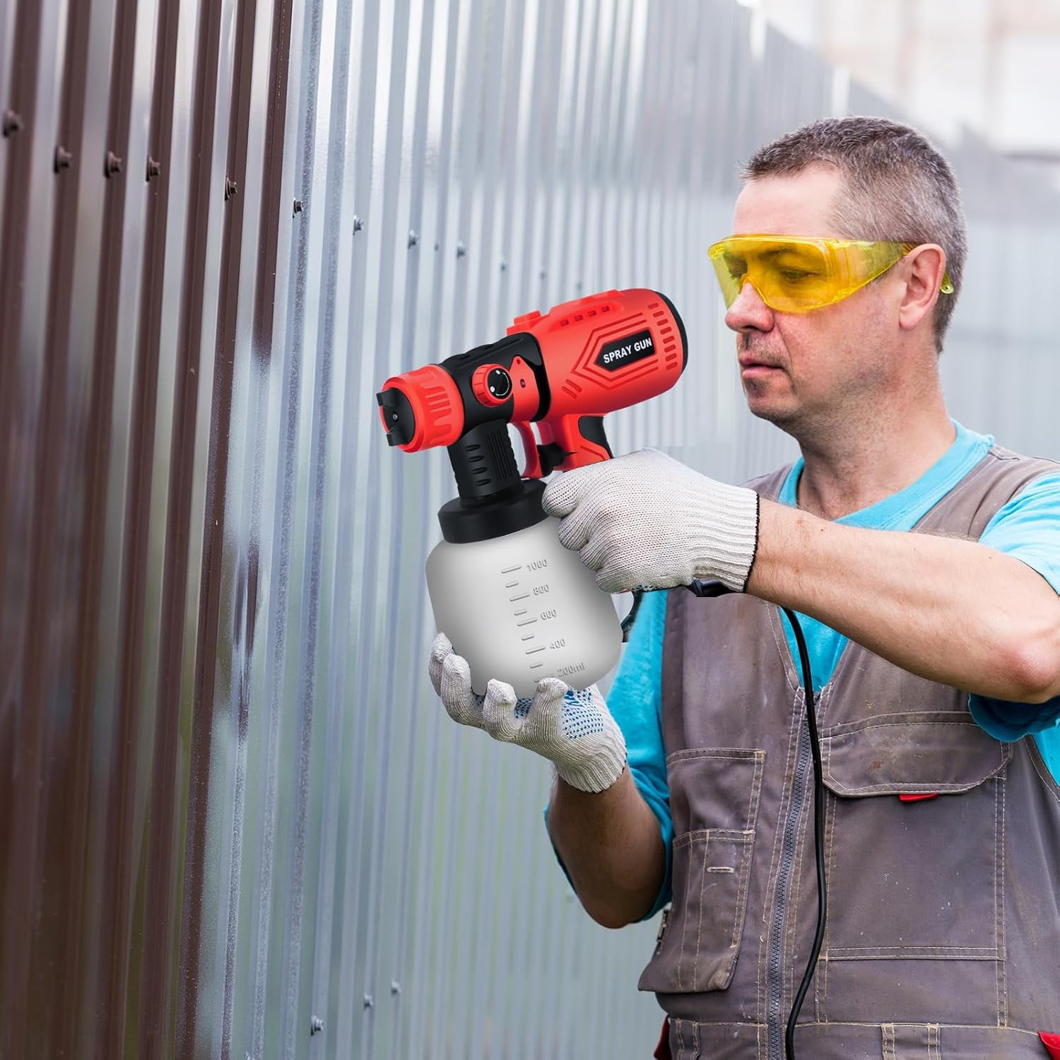 Cordless Paint Sprayer, HVLP Electric Spray Gun Compatible, 4 Copper ...