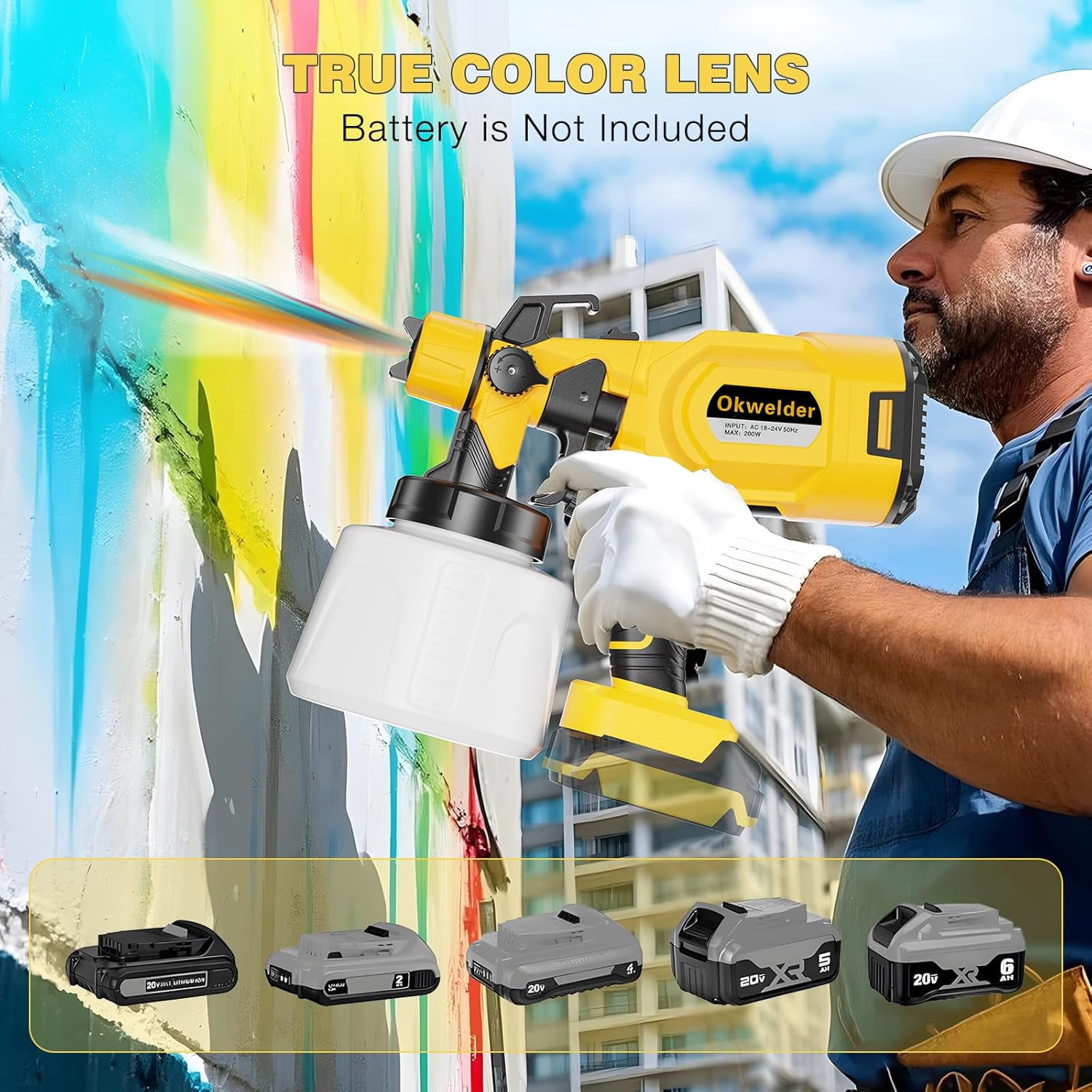 Cordless Paint Sprayer for Dewalt 18-24V Battery, Electric Spray Gun ...