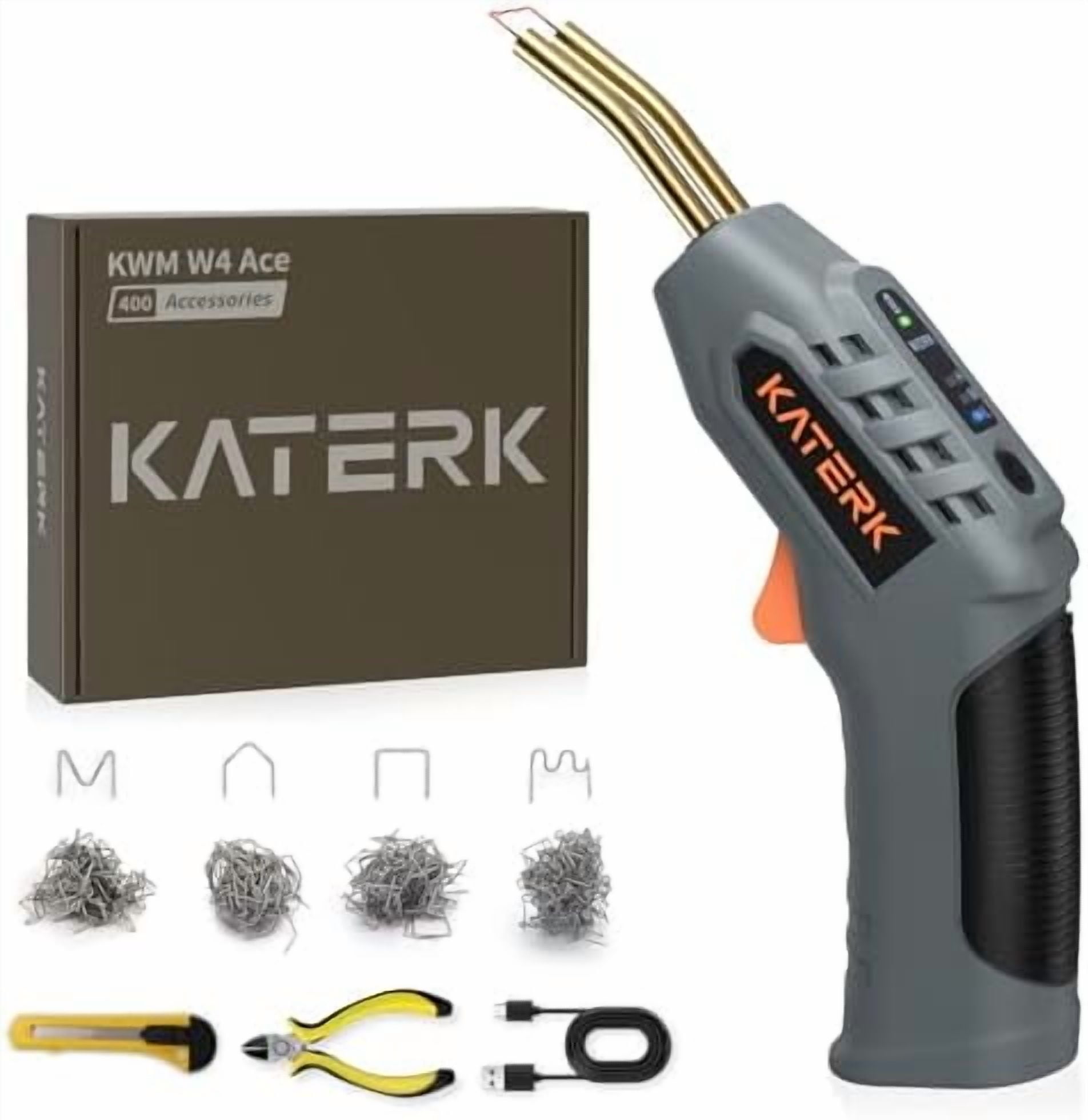 Cordless Plastic Welder – 400 Staples Included, 3-Temperature Settings ...