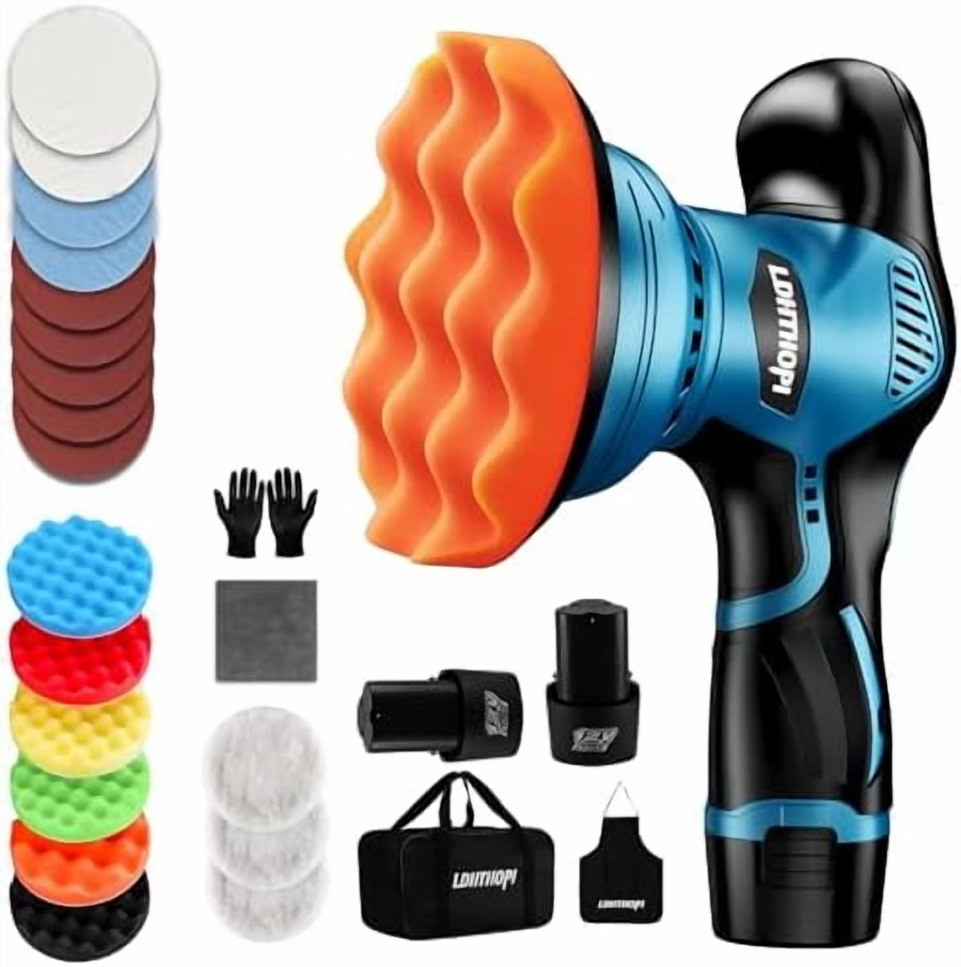 Cordless Polisher, 12V 2000mAh Battery Dual Action Polisher, 8 Variable ...