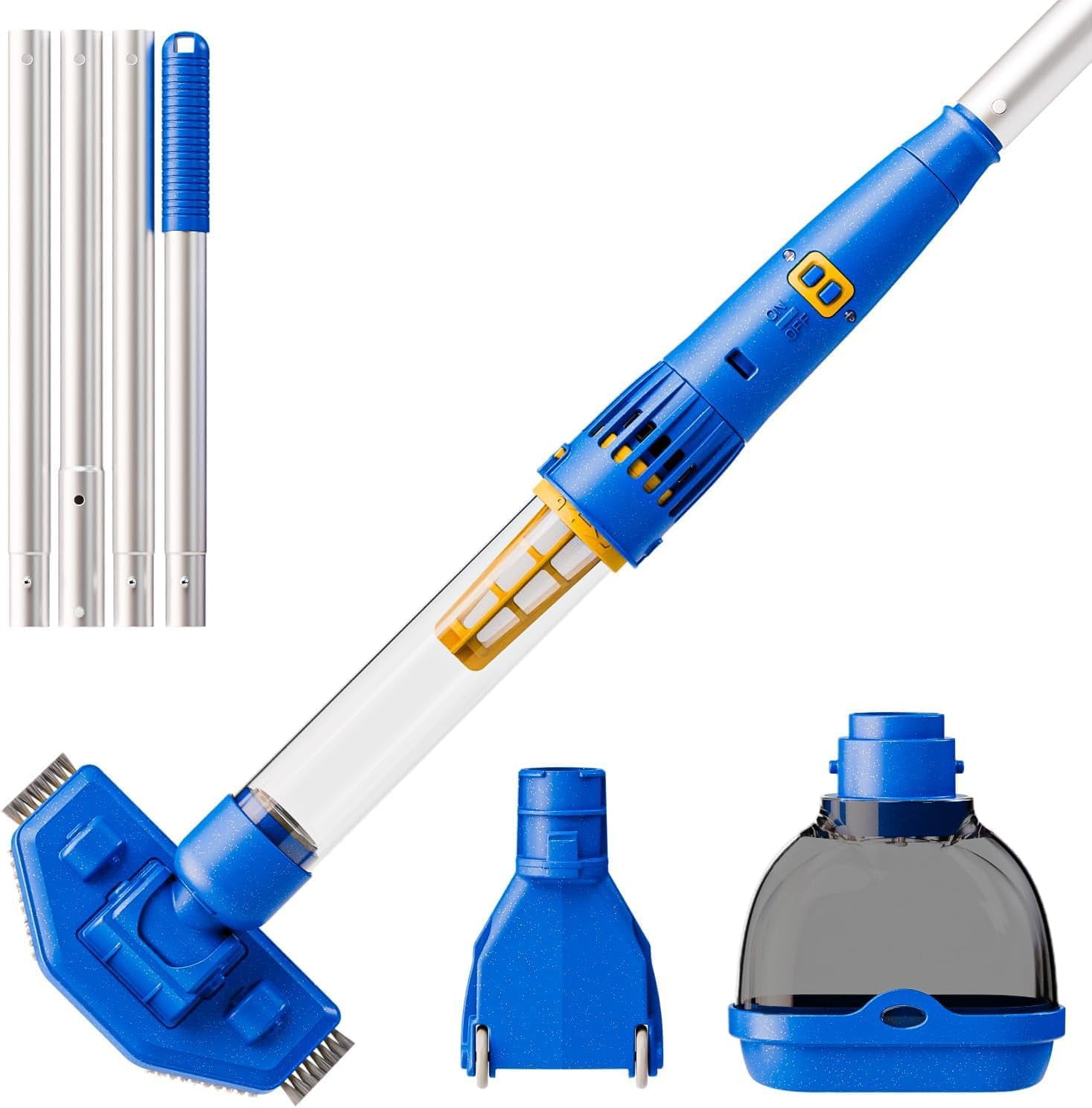 Cordless Pool Vacuum with Suction, Handheld Pool Vacuum Cleaner for ...