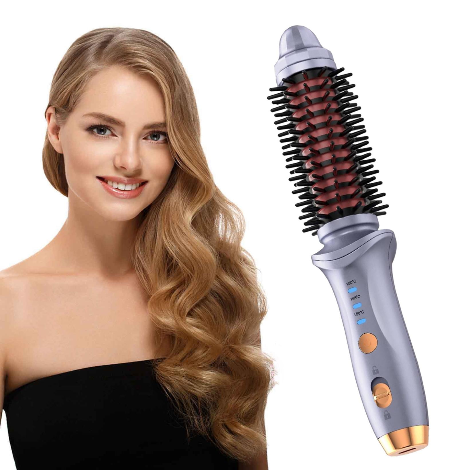 Cordless Portable Curling Iron Brush for Women，Instant Hair Curler ...