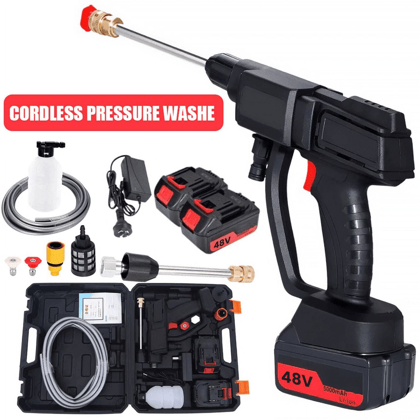 Cordless Portable High Pressure Washer, 48V 5000mAh Battery Powered ...