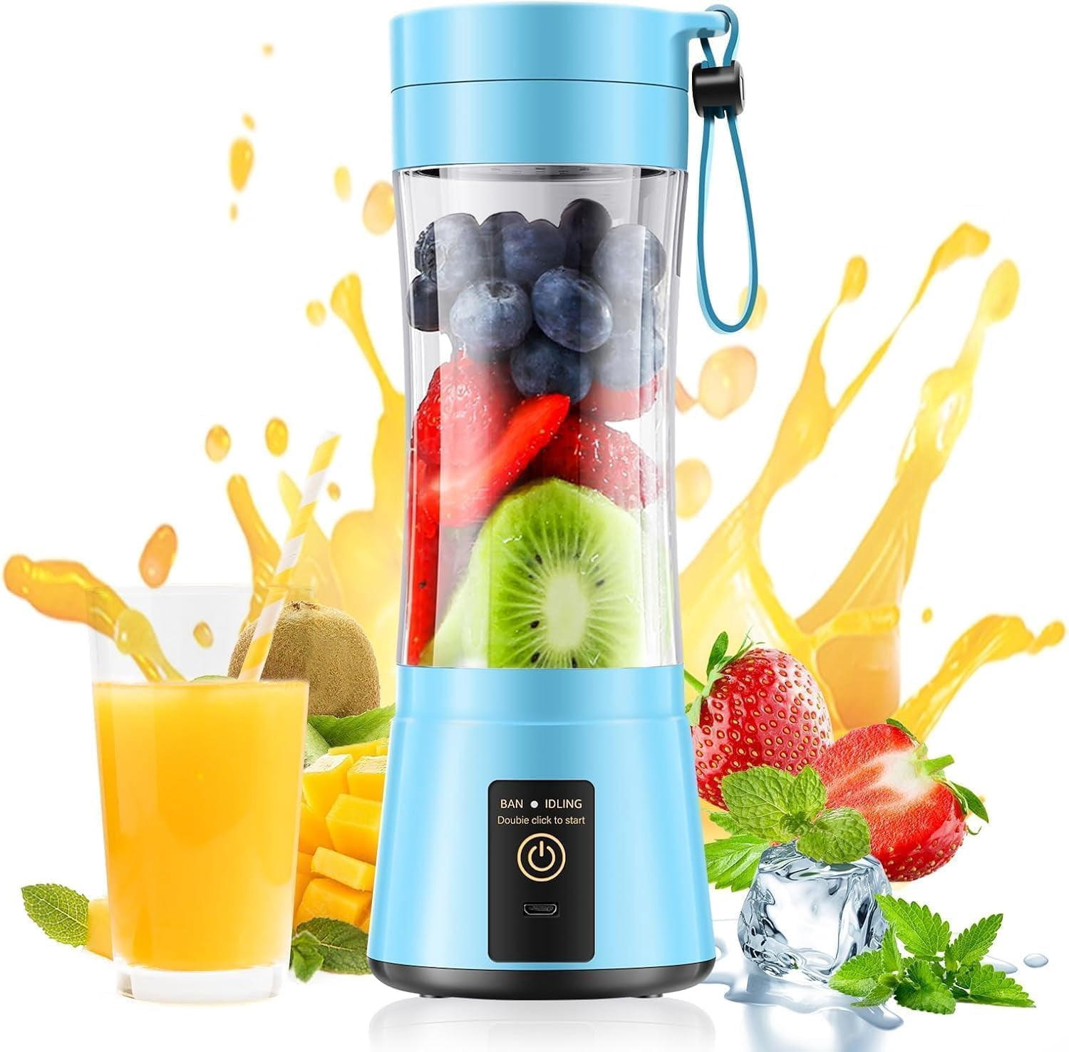 Cordless Portable Personal Size Blender - Mini Make Smoothies and ...