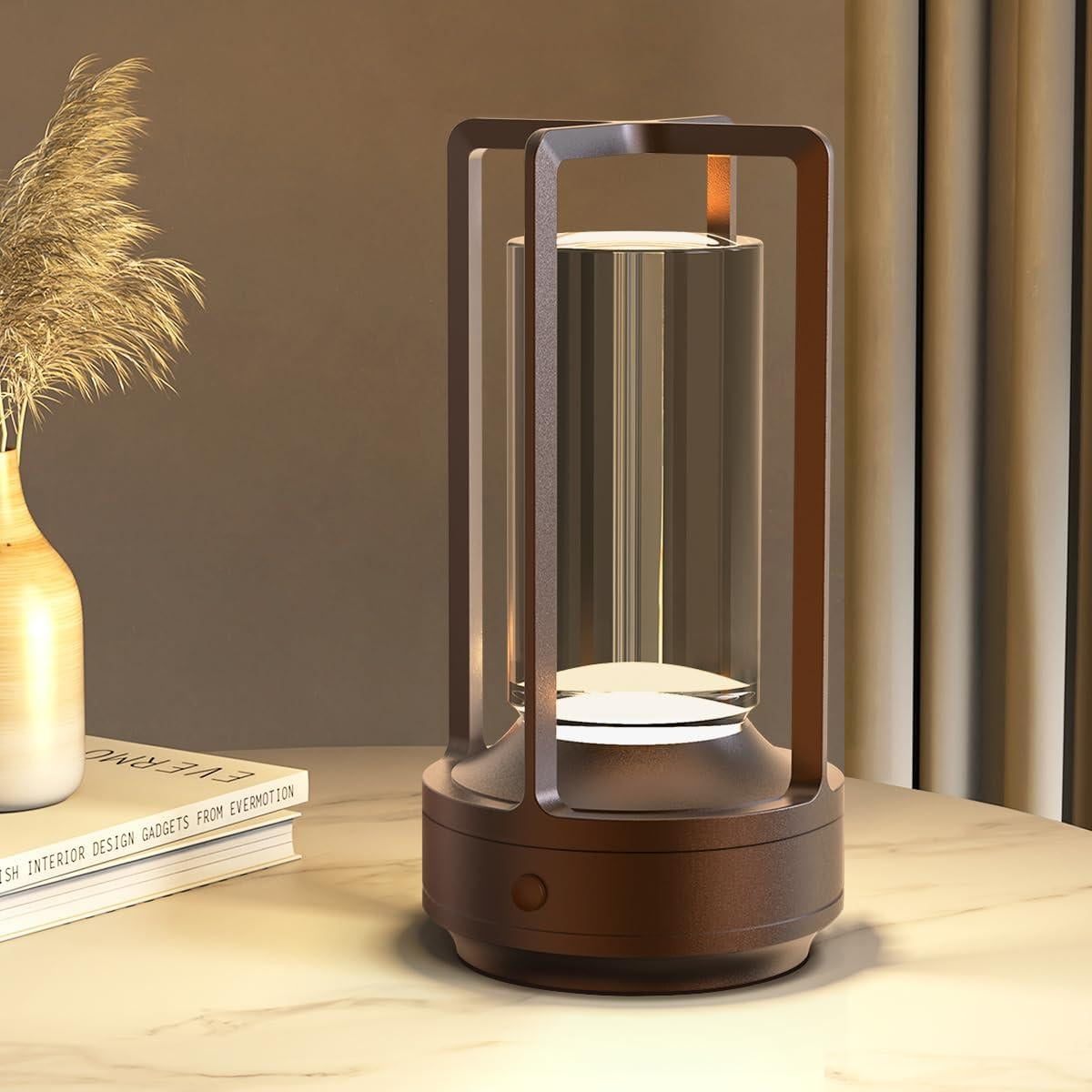 Cordless Portable Table Lamp Rechargeable for Indoor/Outdoor, 3000mAh ...
