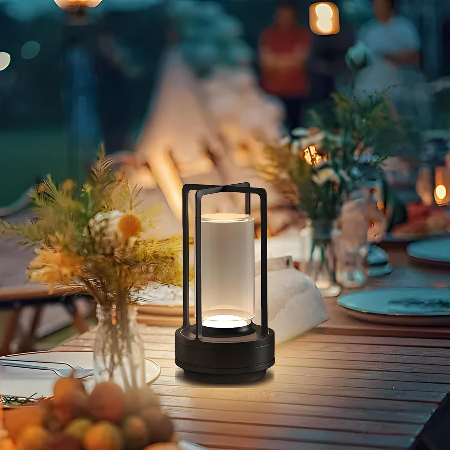 Cordless Portable Table Lamp-Rechargeable LED Lighting. Featuring 3 ...