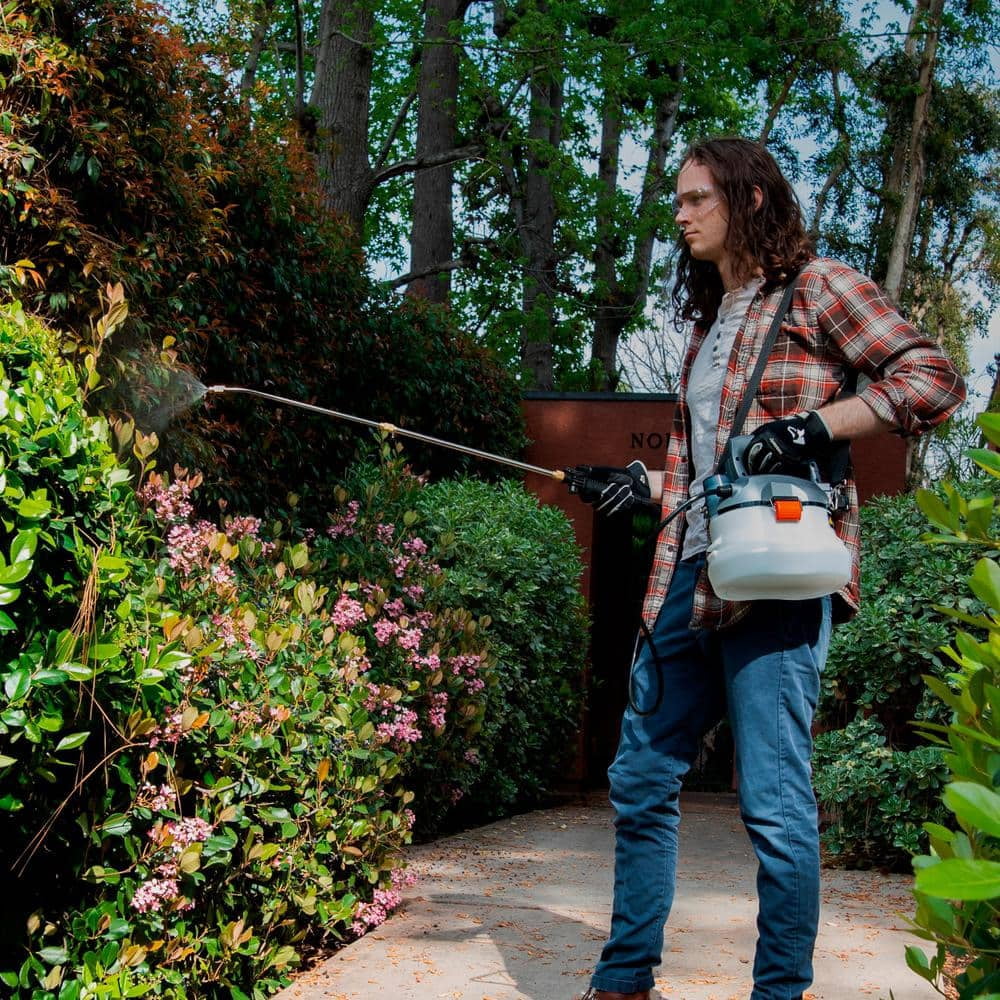 Cordless Power 1 Gal. Tank Portable Handheld Garden Sprayer in Gray, 20 ...