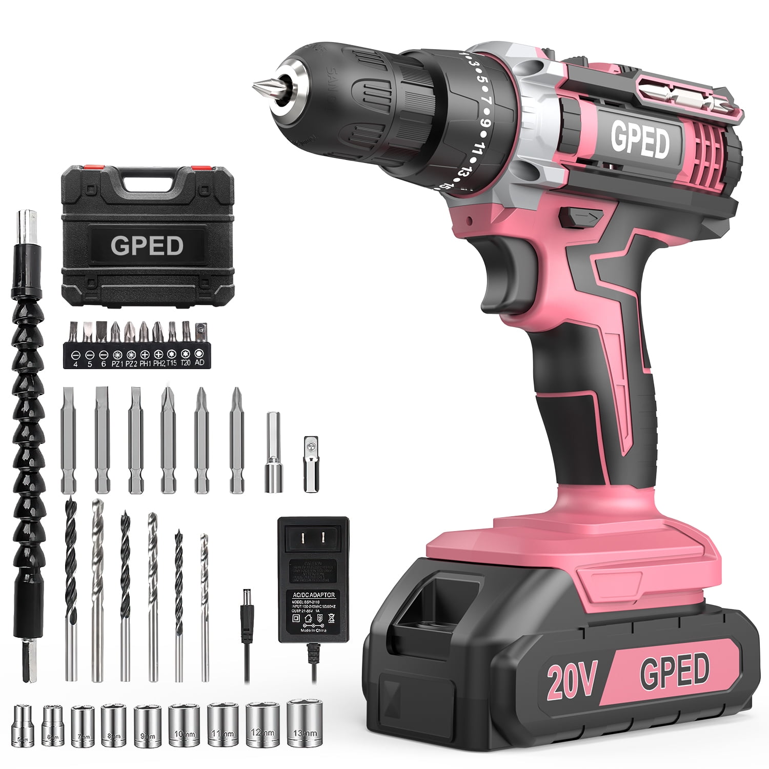 Cordless Power Drill Set, Power Drill Driver Kit with 1 Lithium-Ion ...