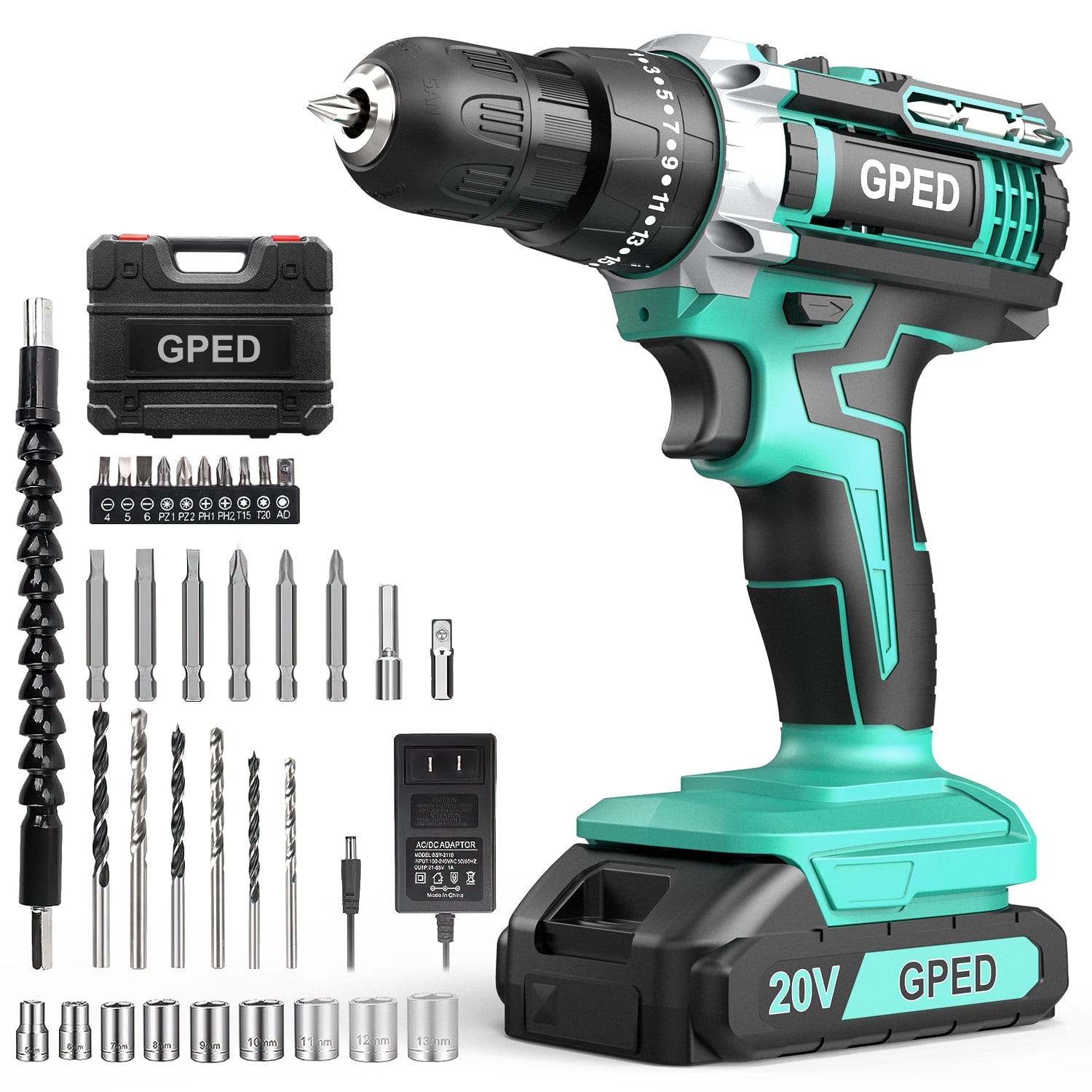Cordless Power Drill Set, Power Drill Driver Kit with 1 Lithium-Ion ...