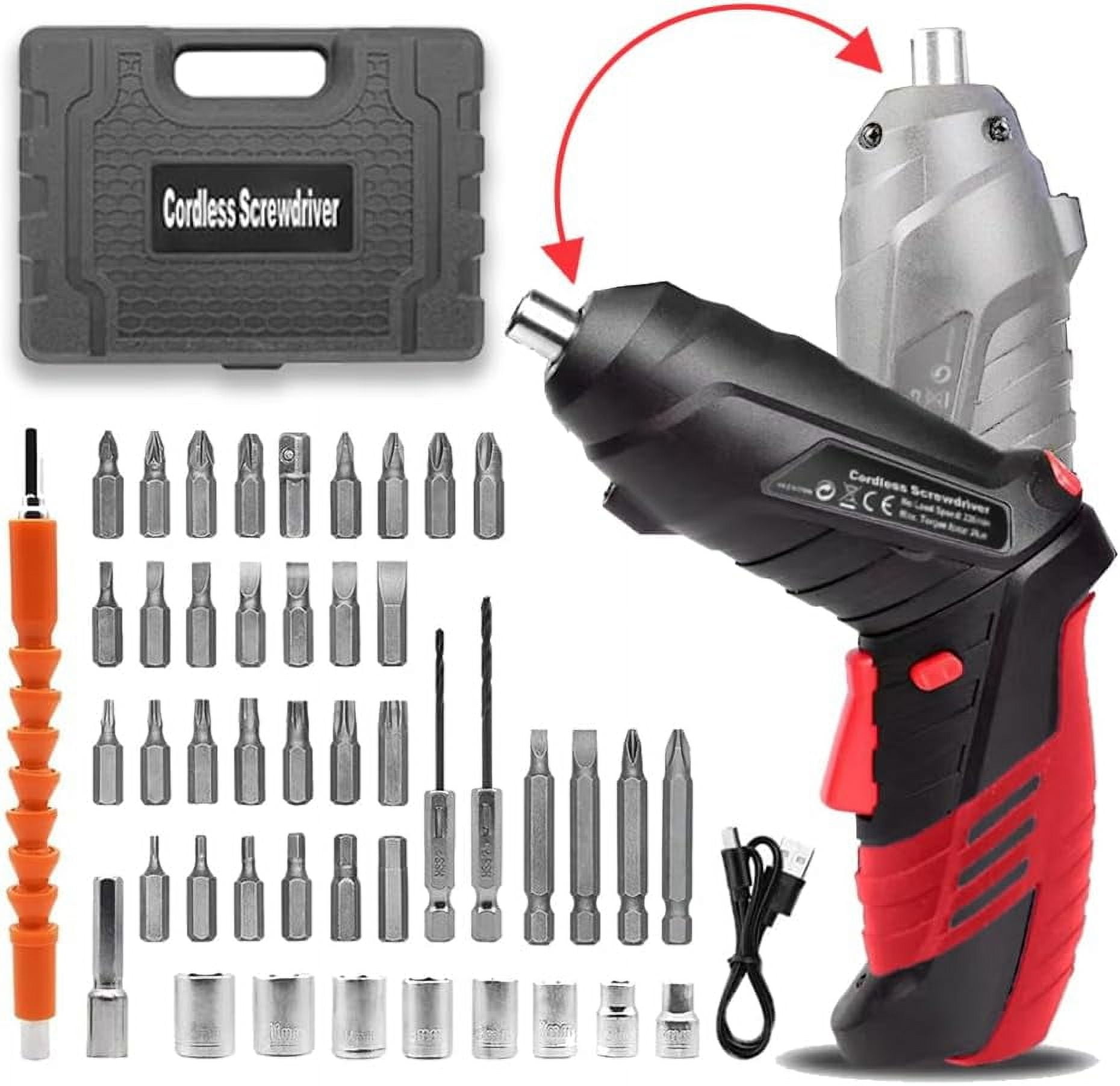 Cordless Power Screwdriver Electric Screwdriver Rechargeable Set ...