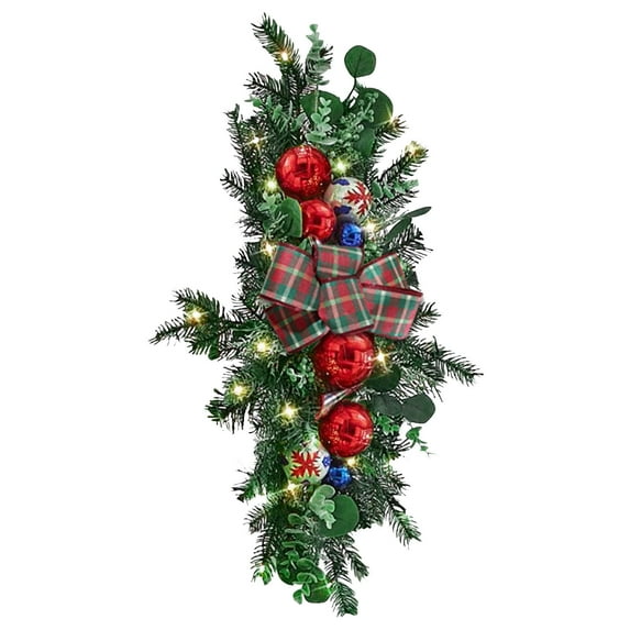Cordless Prelit Stair Decoration for Festive Homes Classic Christmas ...