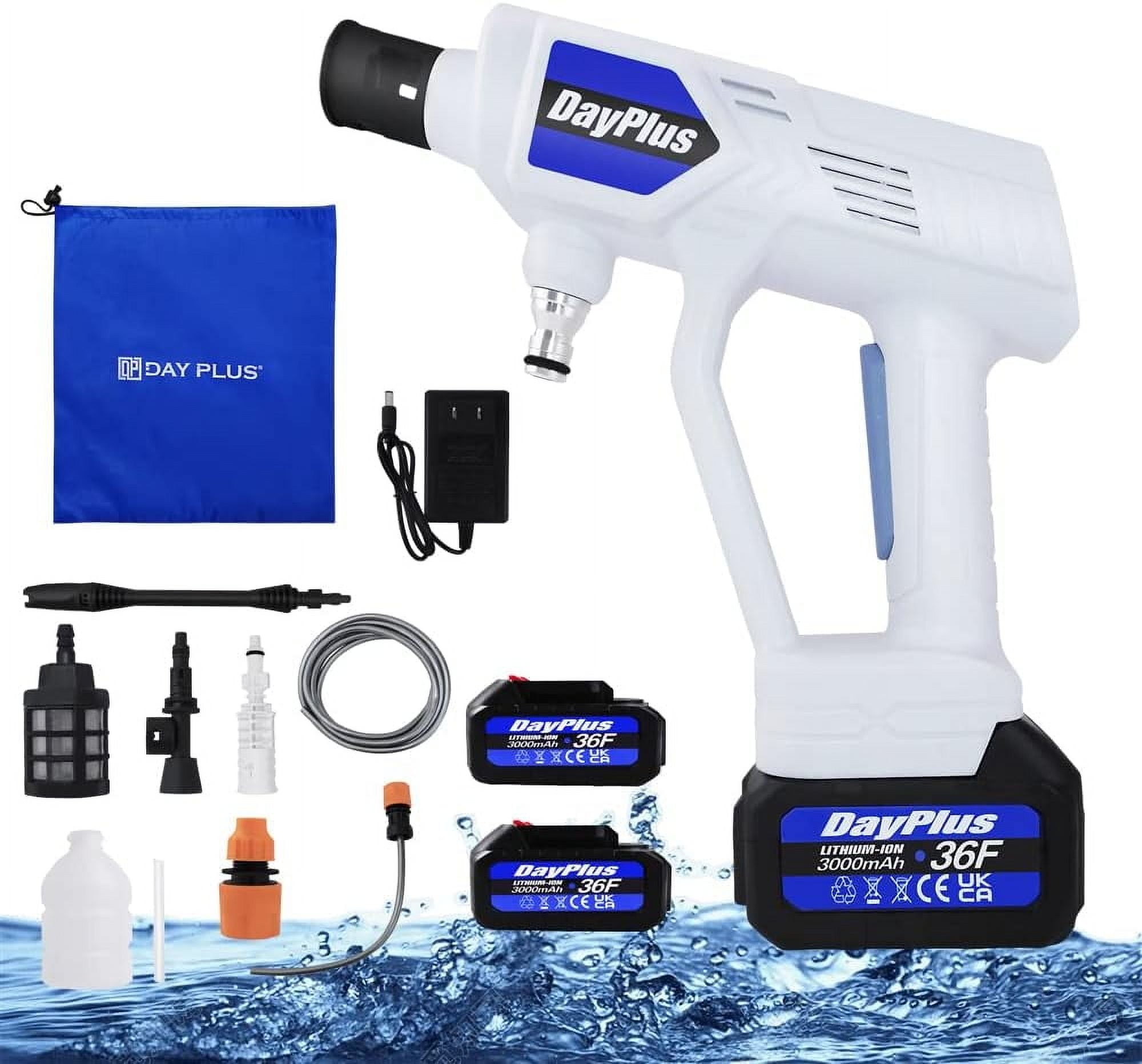 Cordless Pressure Washer 652PSI Portable Pressure Washer Gun with 180 ...