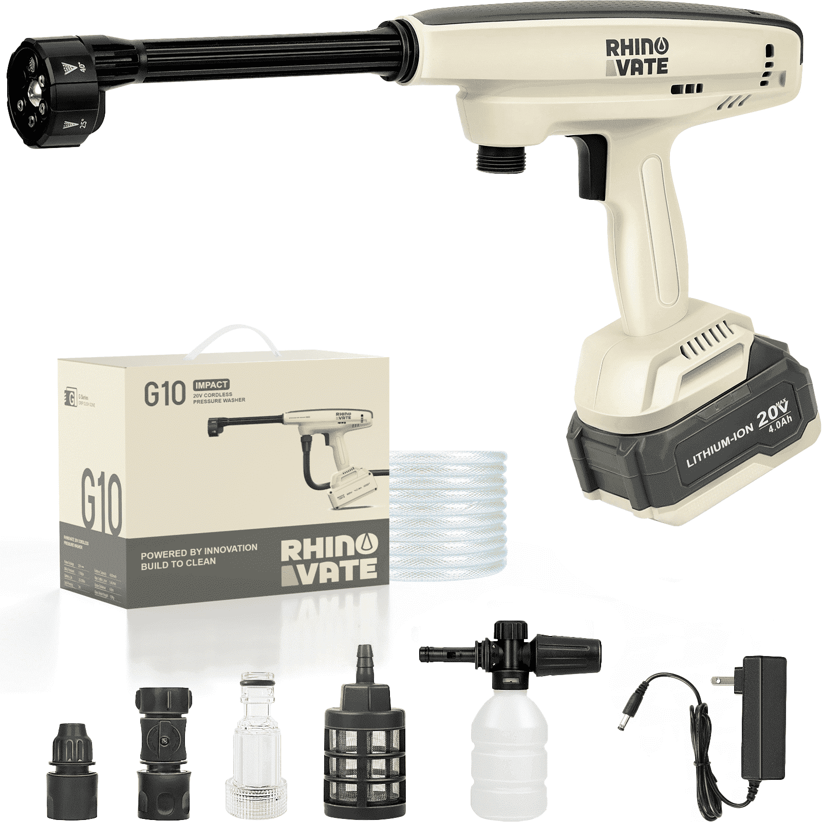 Rhinovate 880 Psi at 2.6 Gpm 4.0Ah Battery Powered Portable Impact ...