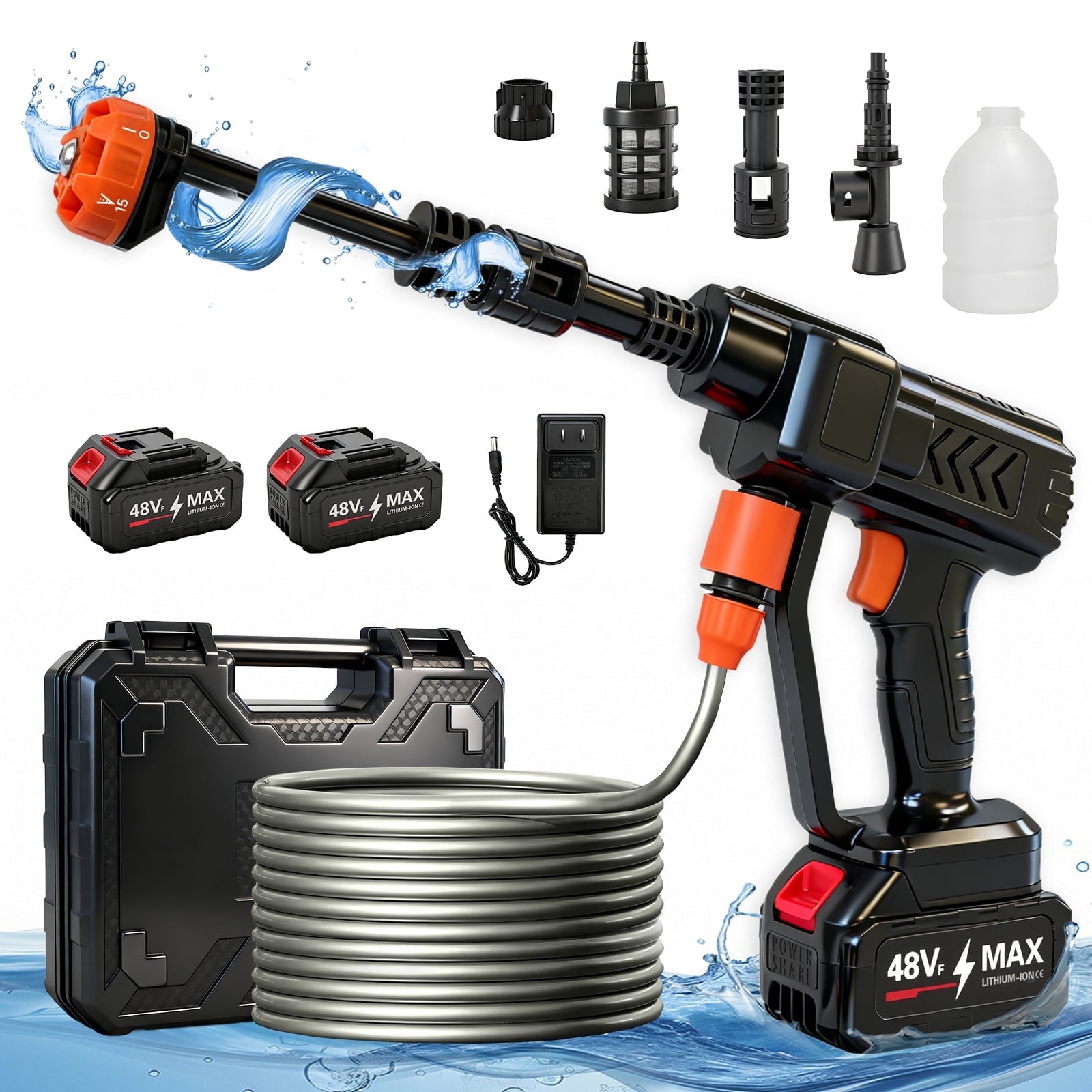 Cordless Pressure Washer, 900PSI Portable Power Washer with 2 X 4.0Ah ...
