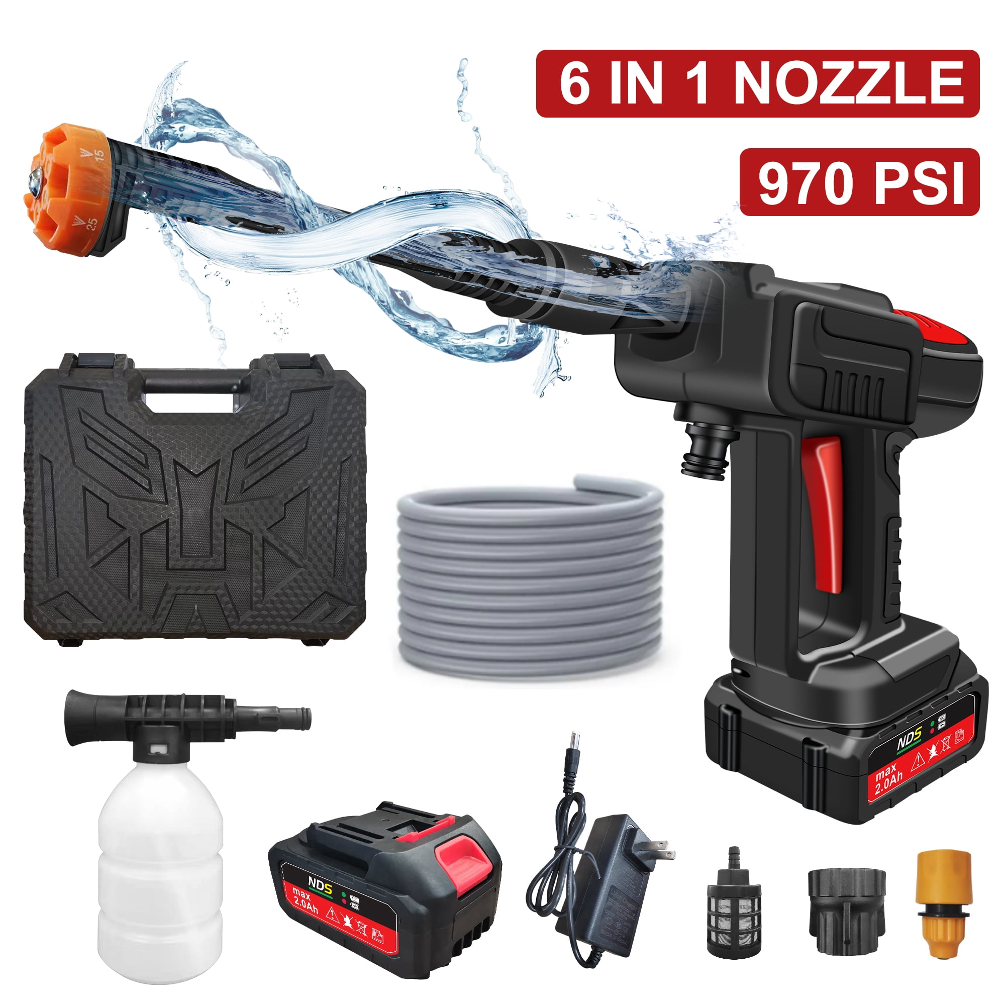 Cordless Pressure Washer, 970PSI portable pressure washer, High Power ...