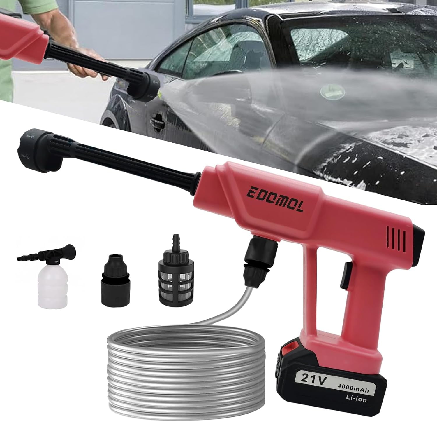 Cordless Pressure Washer,Portable 21V Battery Power Washer for Ladies ...
