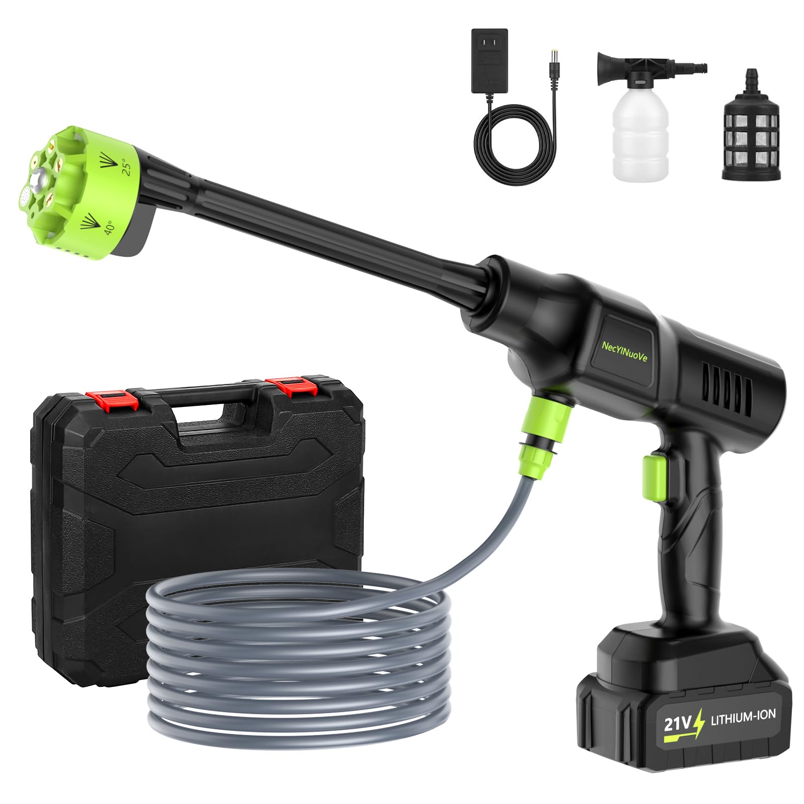 Cordless Pressure Washer,Portable Electric Power Washer with 6-in-1 ...