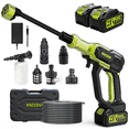 Yacona Cordless Pressure Washer, Power Washer with Battery&Charger ...