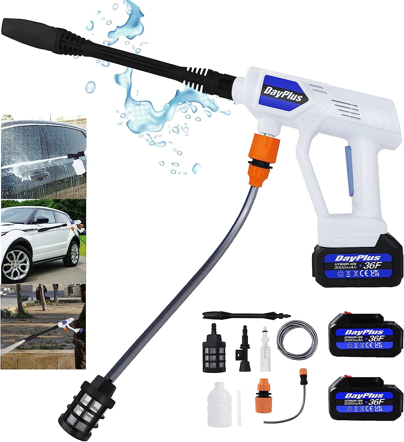 Cordless Pressure Washer, Portable Power Cleaner with 21V 1.5Ah Battery ...