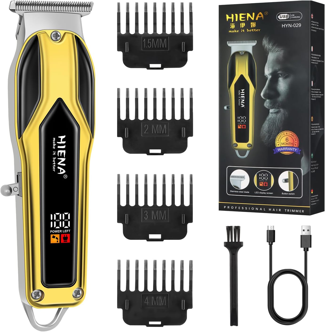 Cordless Professional Hair Trimmers for Men, T-Shaped Blade Hair ...