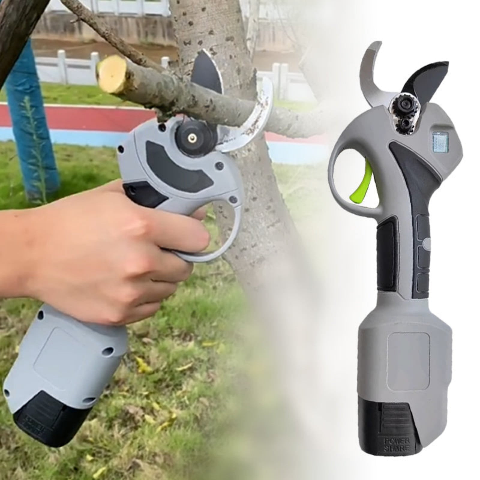 Cordless Pruning Shear 9 Hour Runtime 1 Lithium Batteries Digital ...