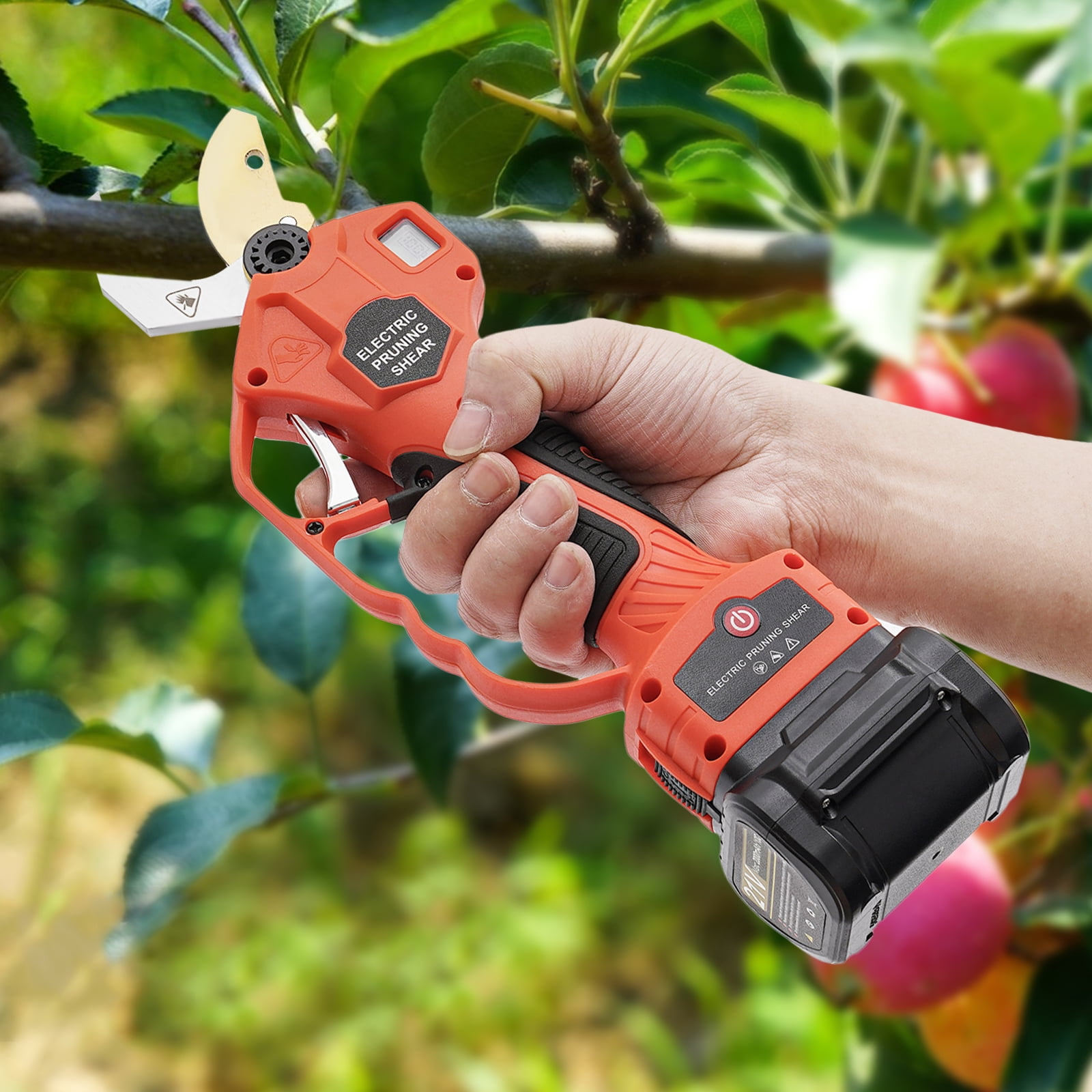 Cordless Pruning Shear, SK5 Carbon Steel Blades, Adjustable Speed, 1.5 ...