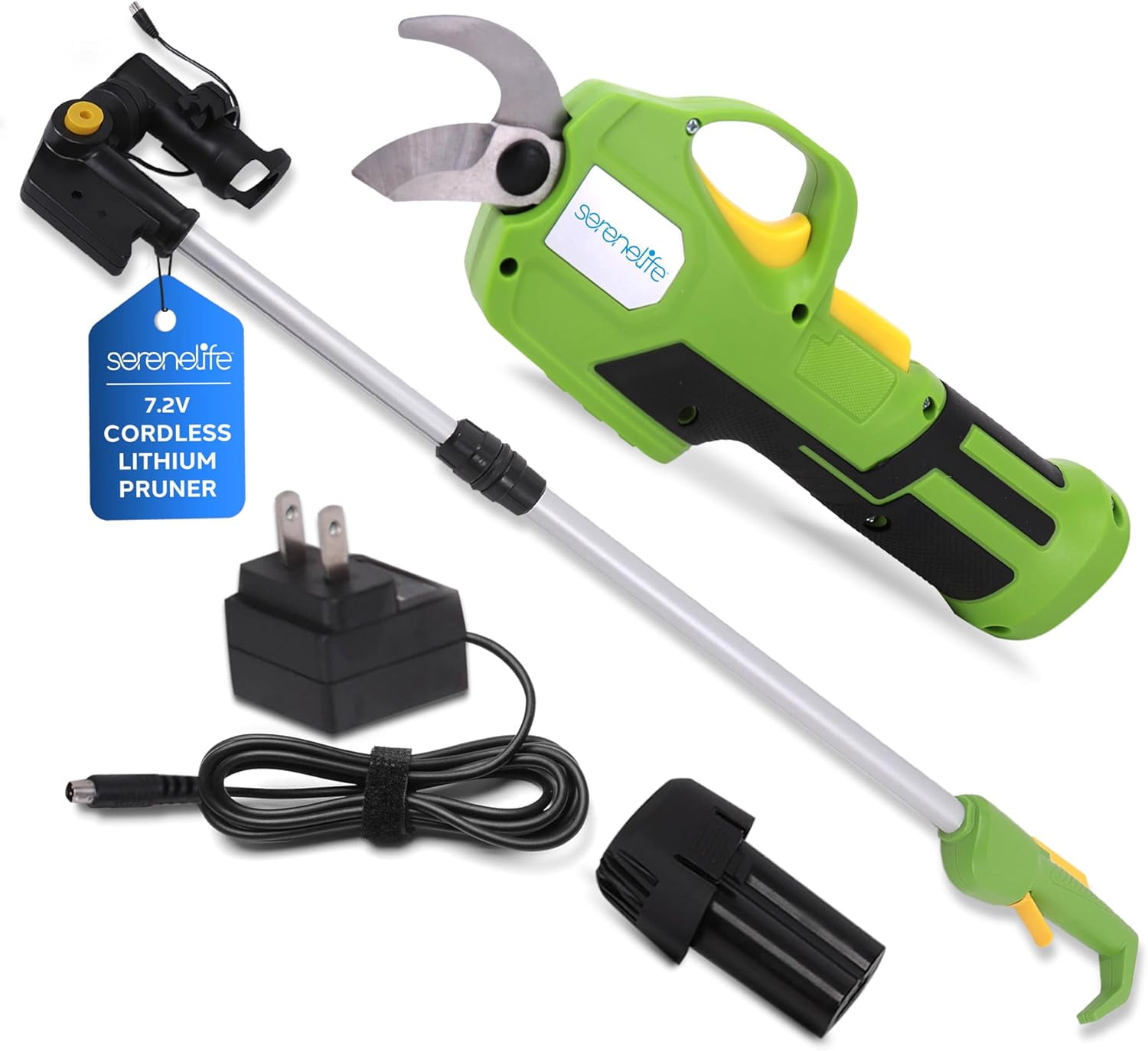 Cordless Pruning Shears & Branch Cutter | Electric Pruner with Telescopic Handle for 6 Feet of ...