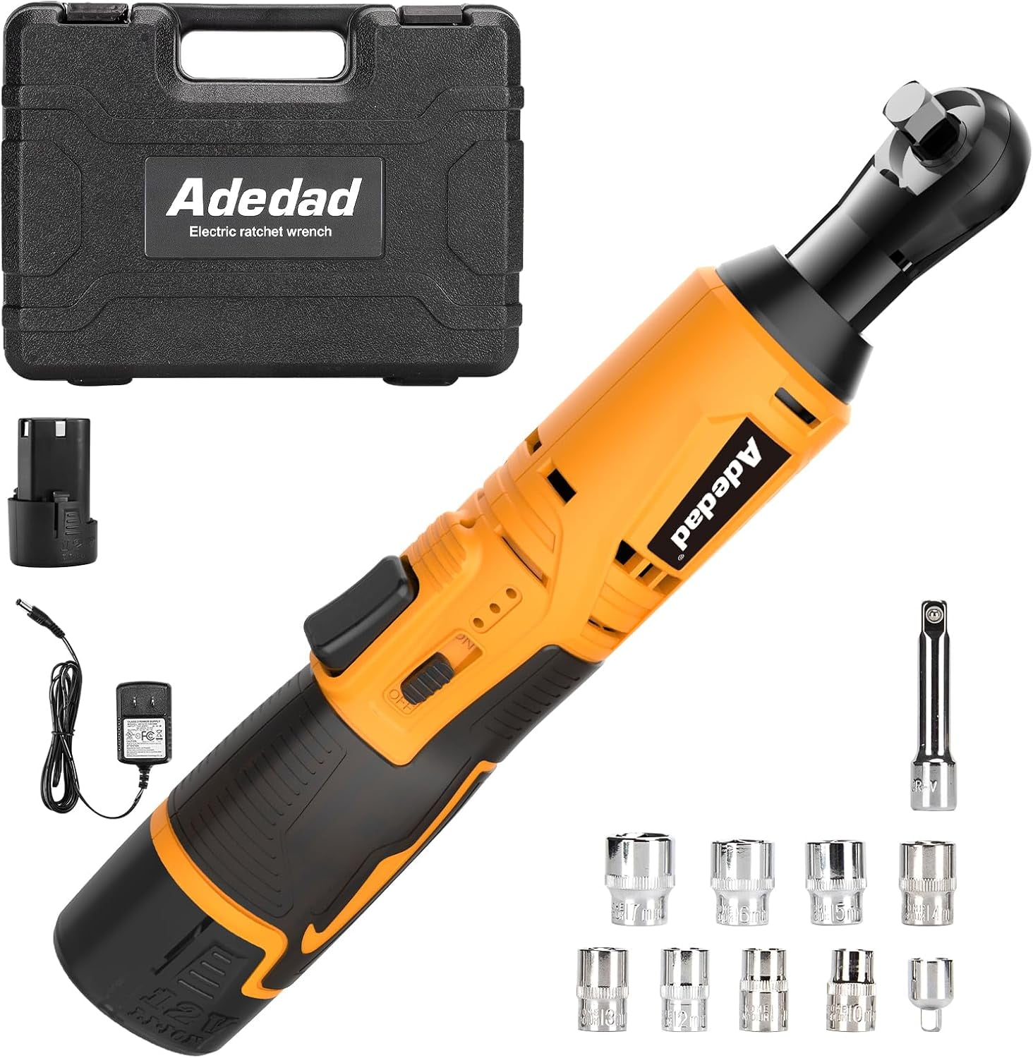 Impact Wrench Socket Set Yougfin Electric Ratchet Wrench, 3/8" Cordless ...