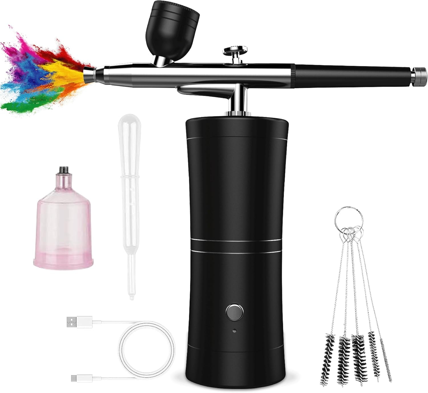 Cordless Rechargeable Airbrush Kit with Compressor - Adjustable High ...