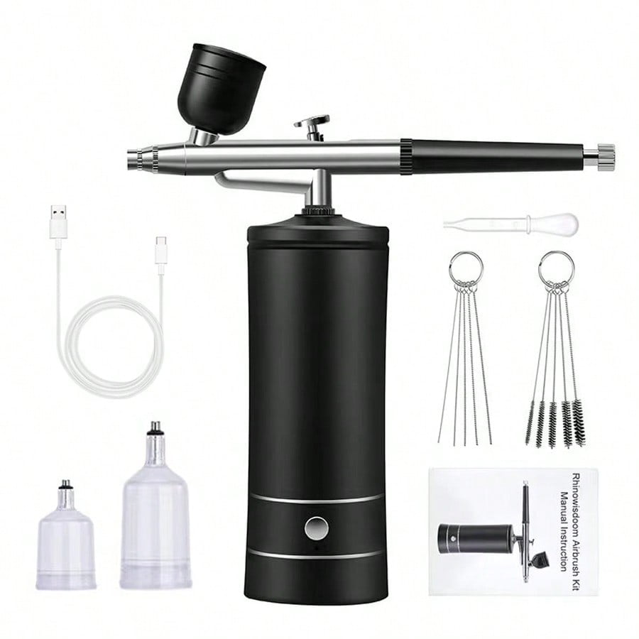 Cordless Rechargeable Airbrush Kit With Compressor, 0.3mm Tip Handheld ...