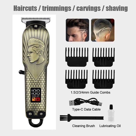 Cordless Rechargeable Hair Clipper Kit and Beard Trimmer with Charge ...