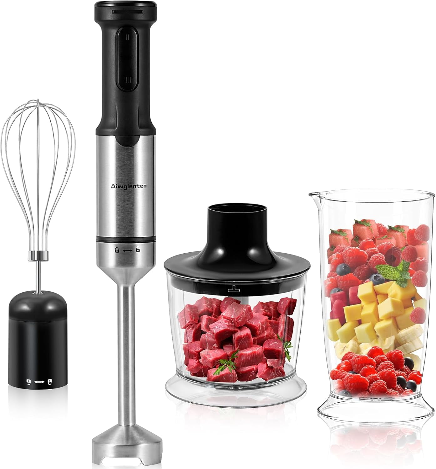 Cordless Rechargeable Hand Mixer Accessories 5-in-1 Variable Speed Mix ...