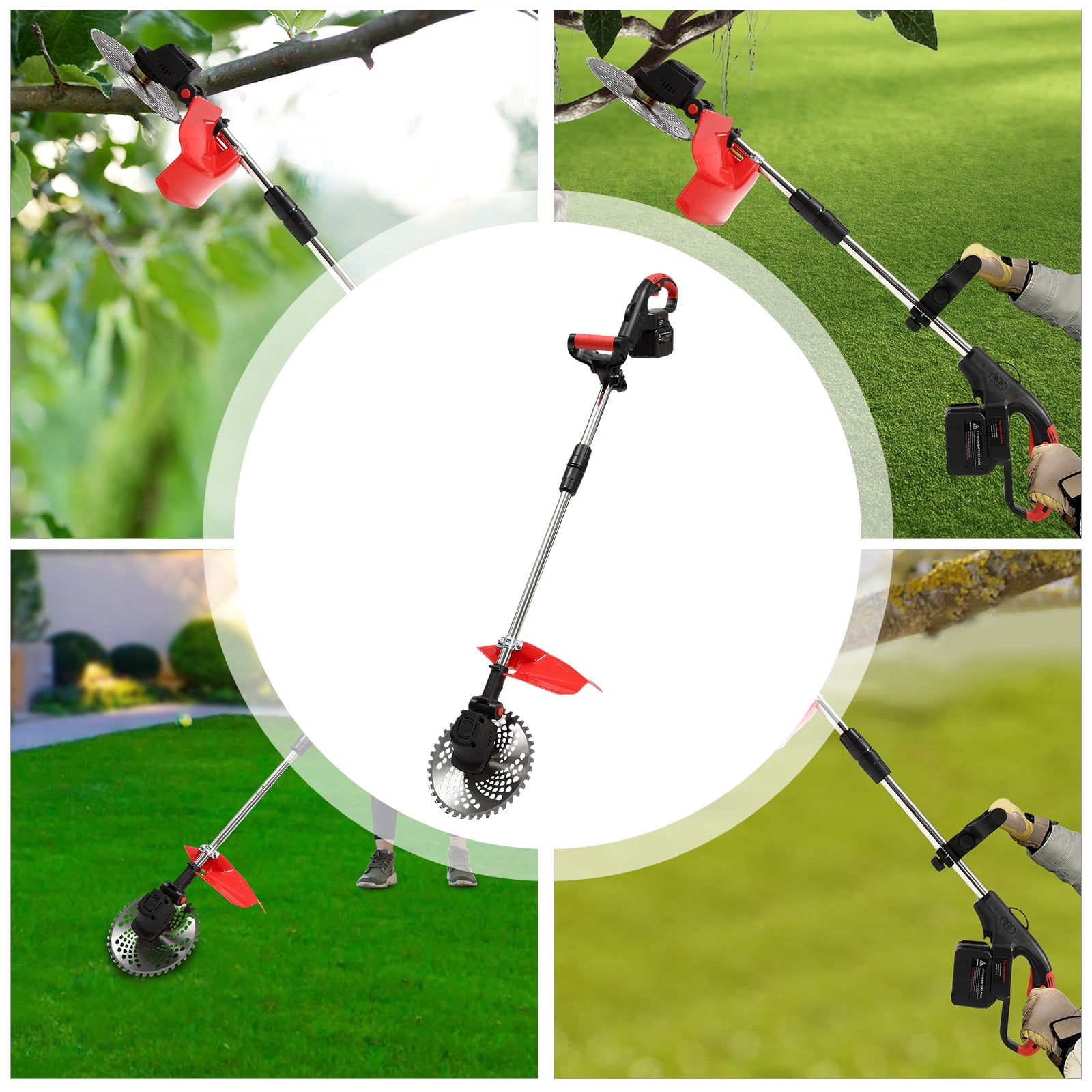 Cordless Rechargeable Lithium-Ion Weed Trimmer – 1800W Brushless Motor ...