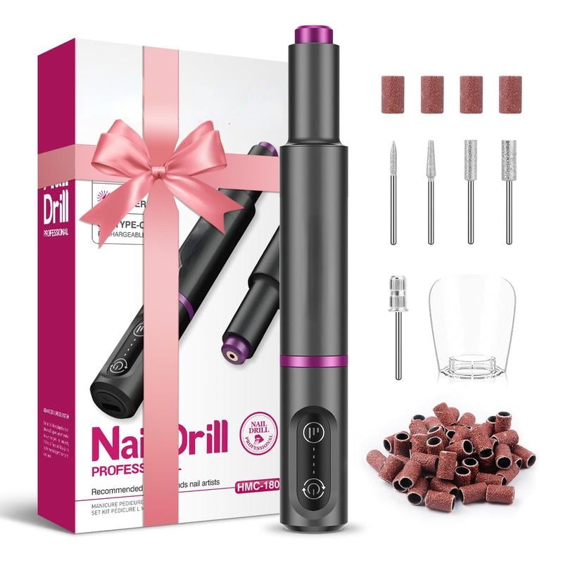 Cordless Rechargeable Nail Drill Machine - Portable Electric Nail File ...