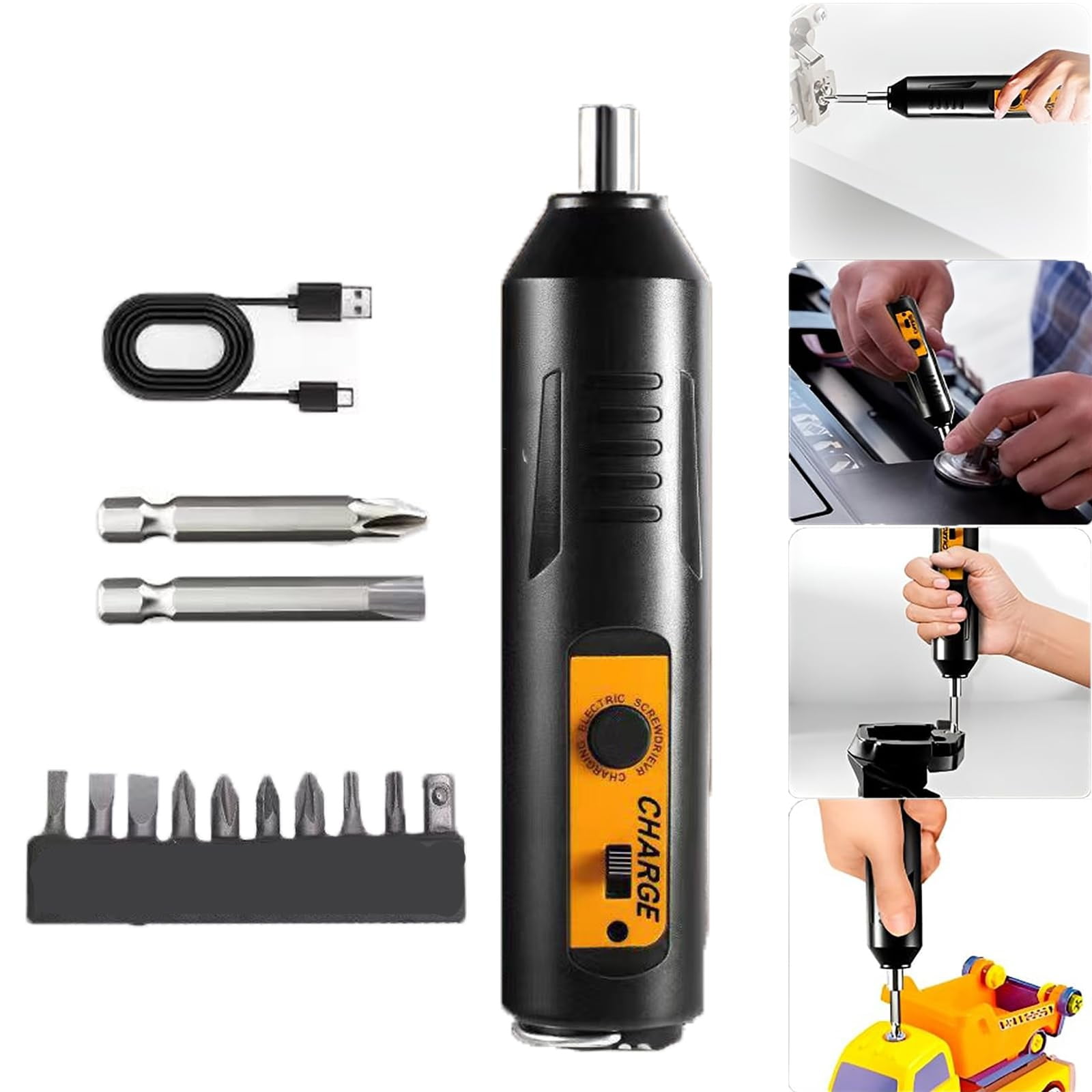 Cordless Rechargeable Screwdriver Set (Home Repair Kit, Power Hand Tool ...